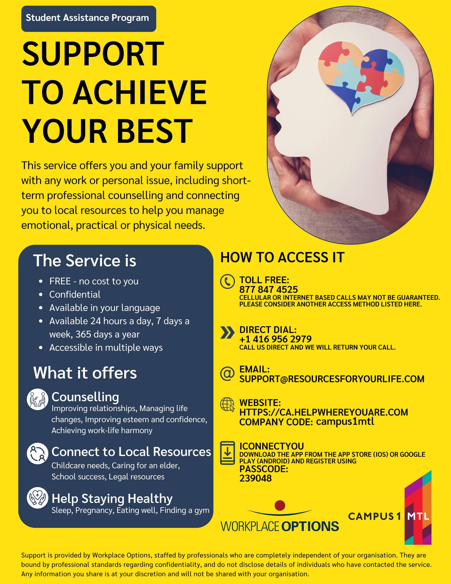 Campus1 MTL - Student Assistance Program Flyer by Knighstone Student ...