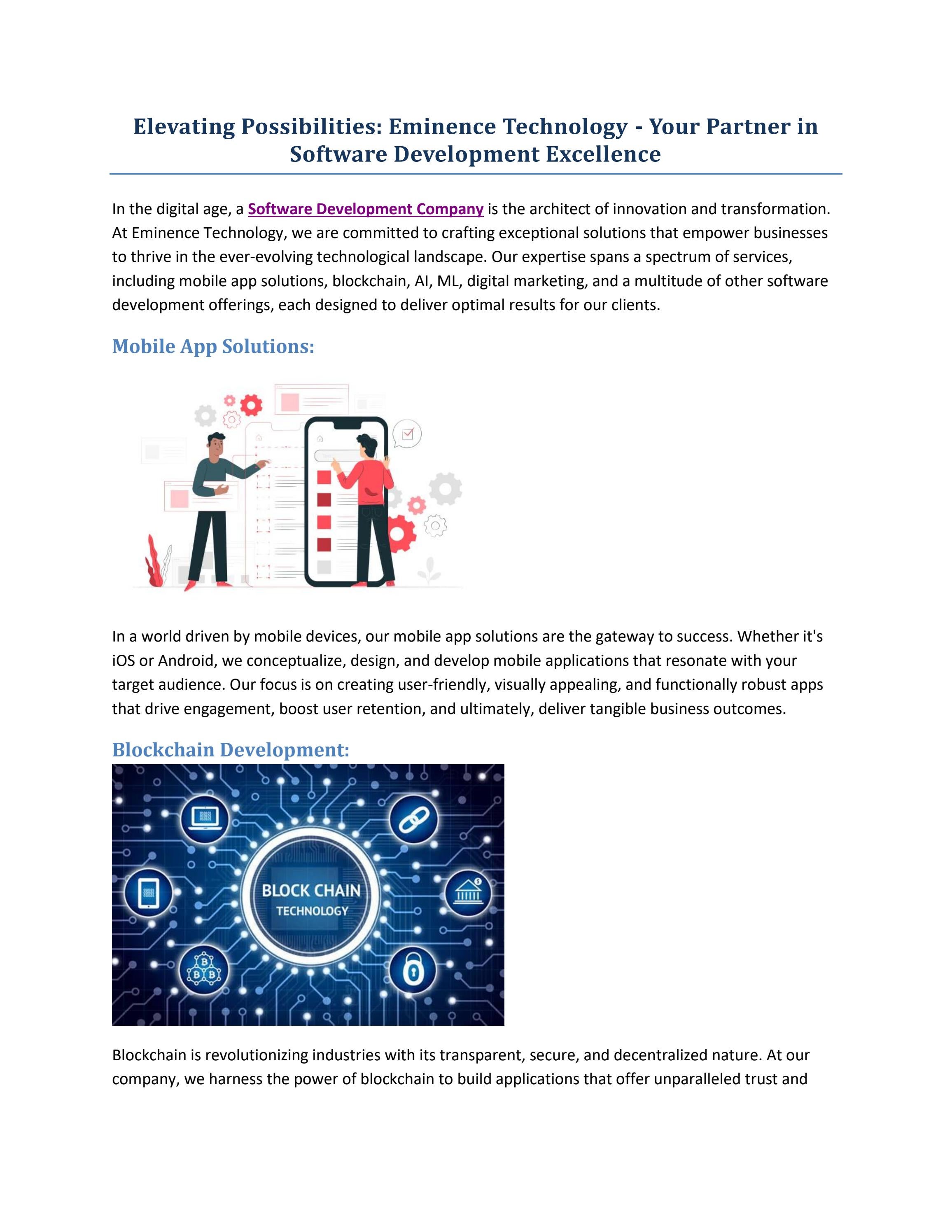 Eminence Technology - Your Partner in Software Development Excellence by eminence.technology - Issuu