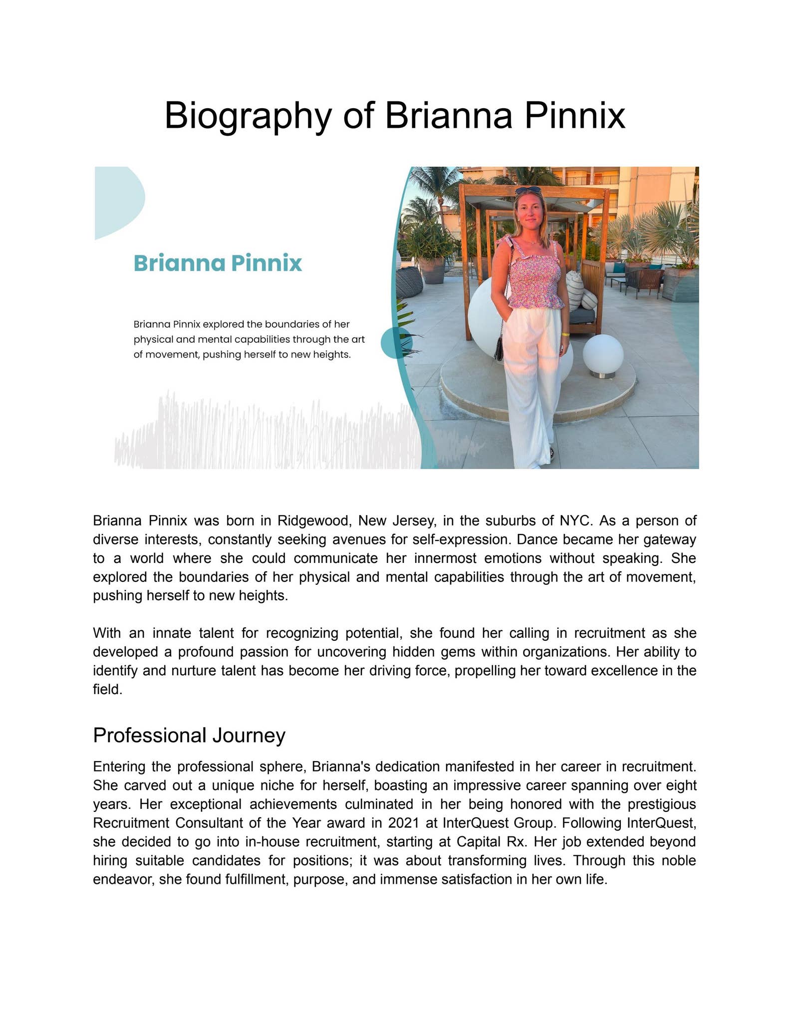 Biography of Brianna Pinnix by Brianna Pinnix - Issuu