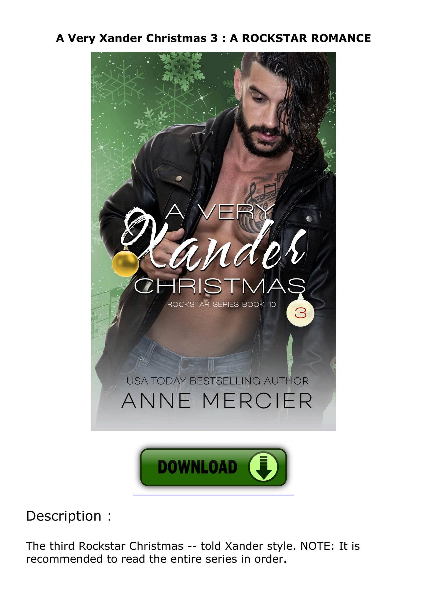 get [PDF] Download A Very Xander Christmas 3 : A ROCKSTAR ROMANCE by pentagonas - Issuu