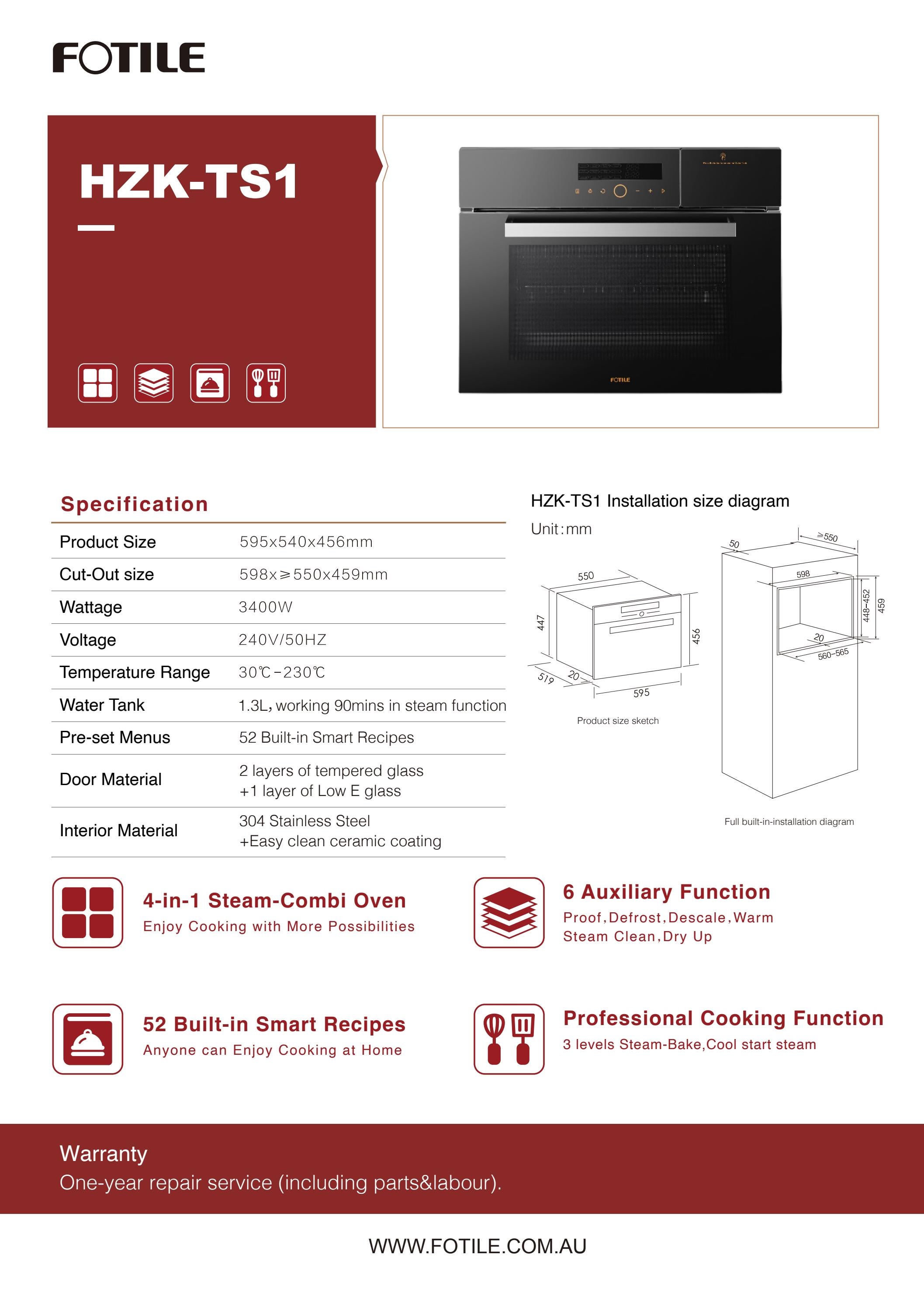 FOTILE Steam Oven HZK-TS1 by Fotile Australia - Issuu