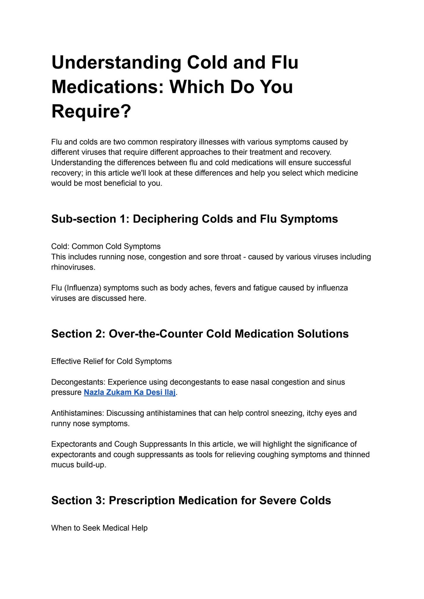 Understanding Cold and Flu Medications: Which Do You Require? by ...