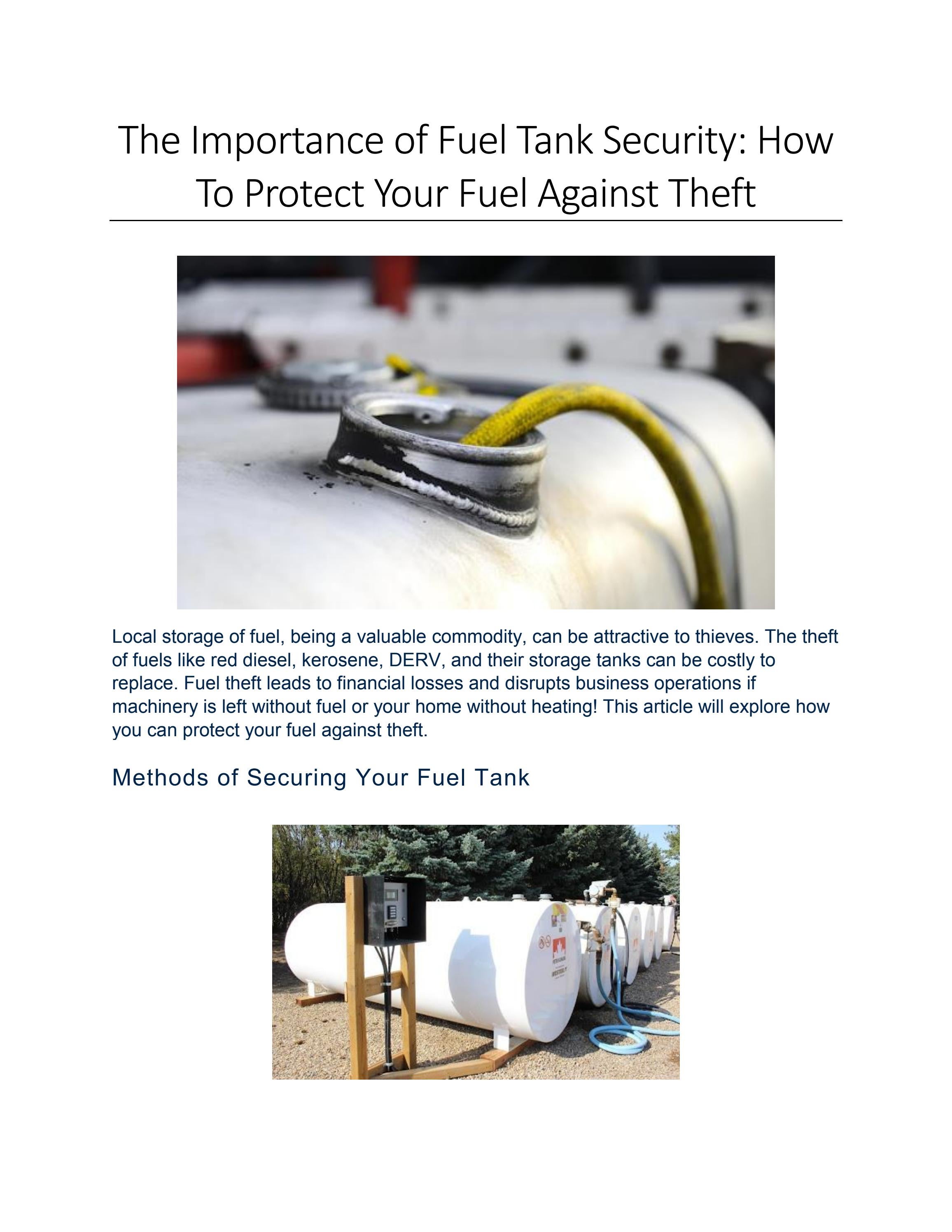 The Importance of Fuel Tank Security: How To Protect Your Fuel Against ...