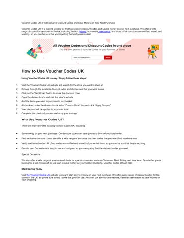 Voucher Codes | Exclusive Discount Codes UK & New deals October 2023 by ...