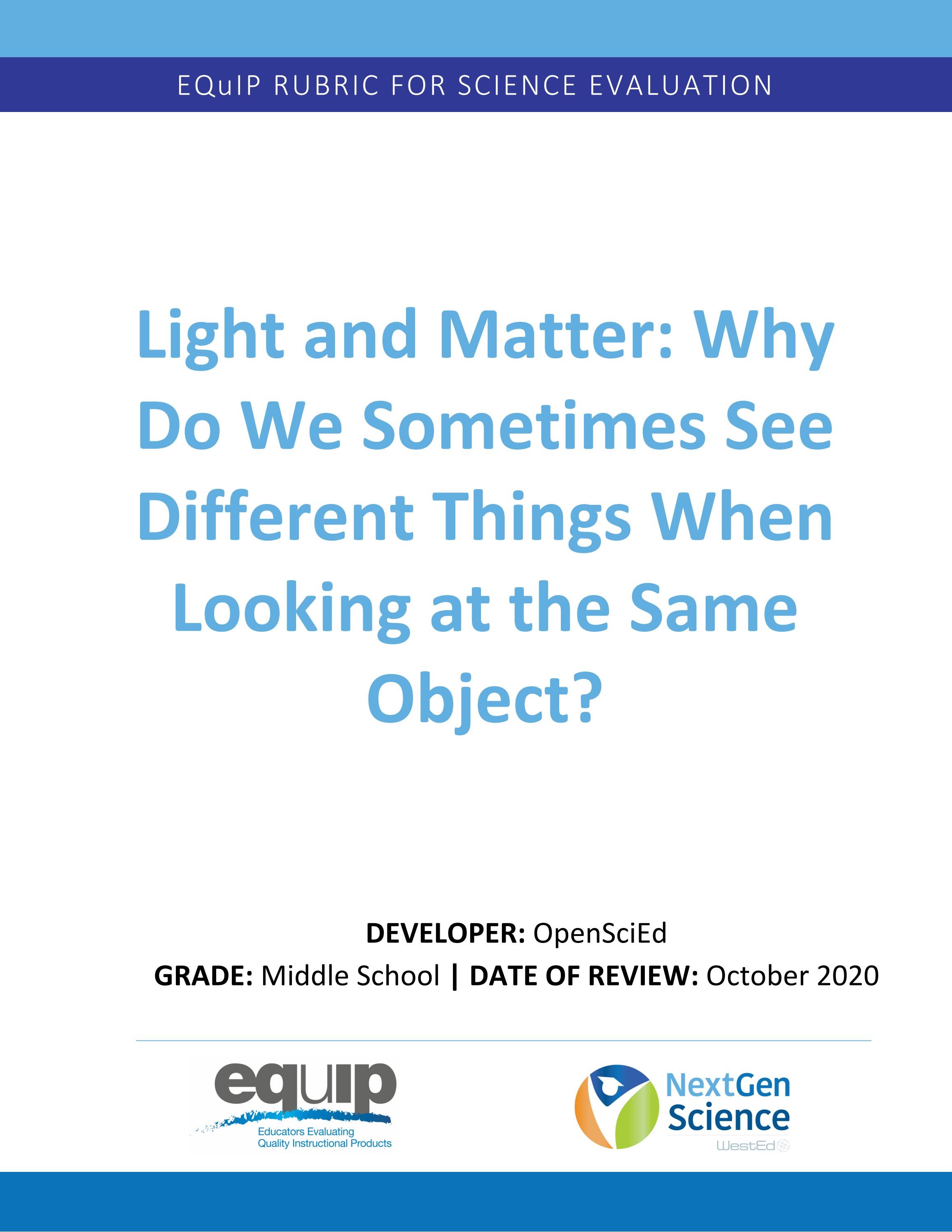 LIGHT AND MATTER EQUIP REPORT OCT 2020 by openscied - Issuu