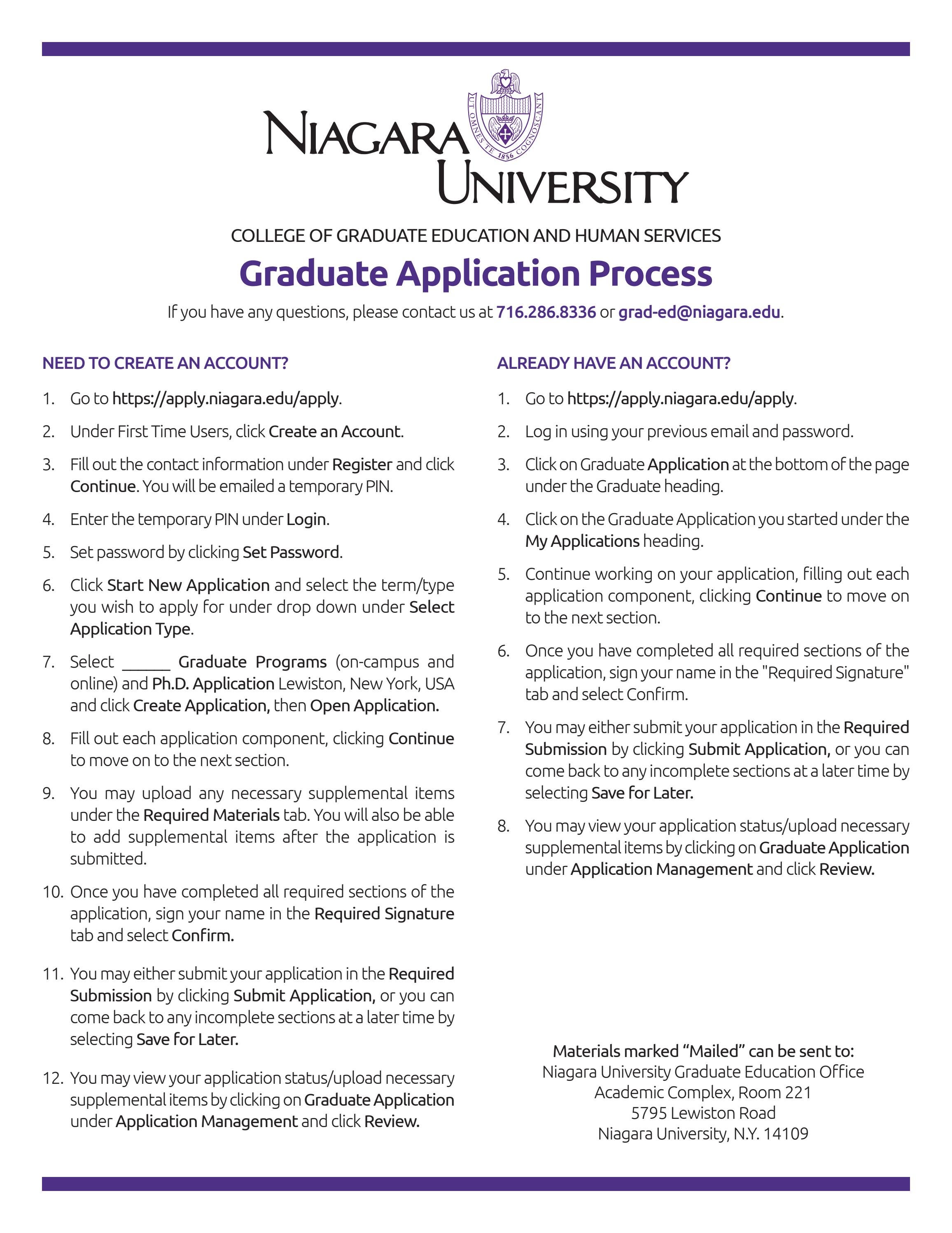 Graduate Application Process by Niagara University - Issuu