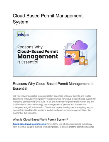 Cloud-Based Permit Management: Unlocking Efficiency and Accessibility ...
