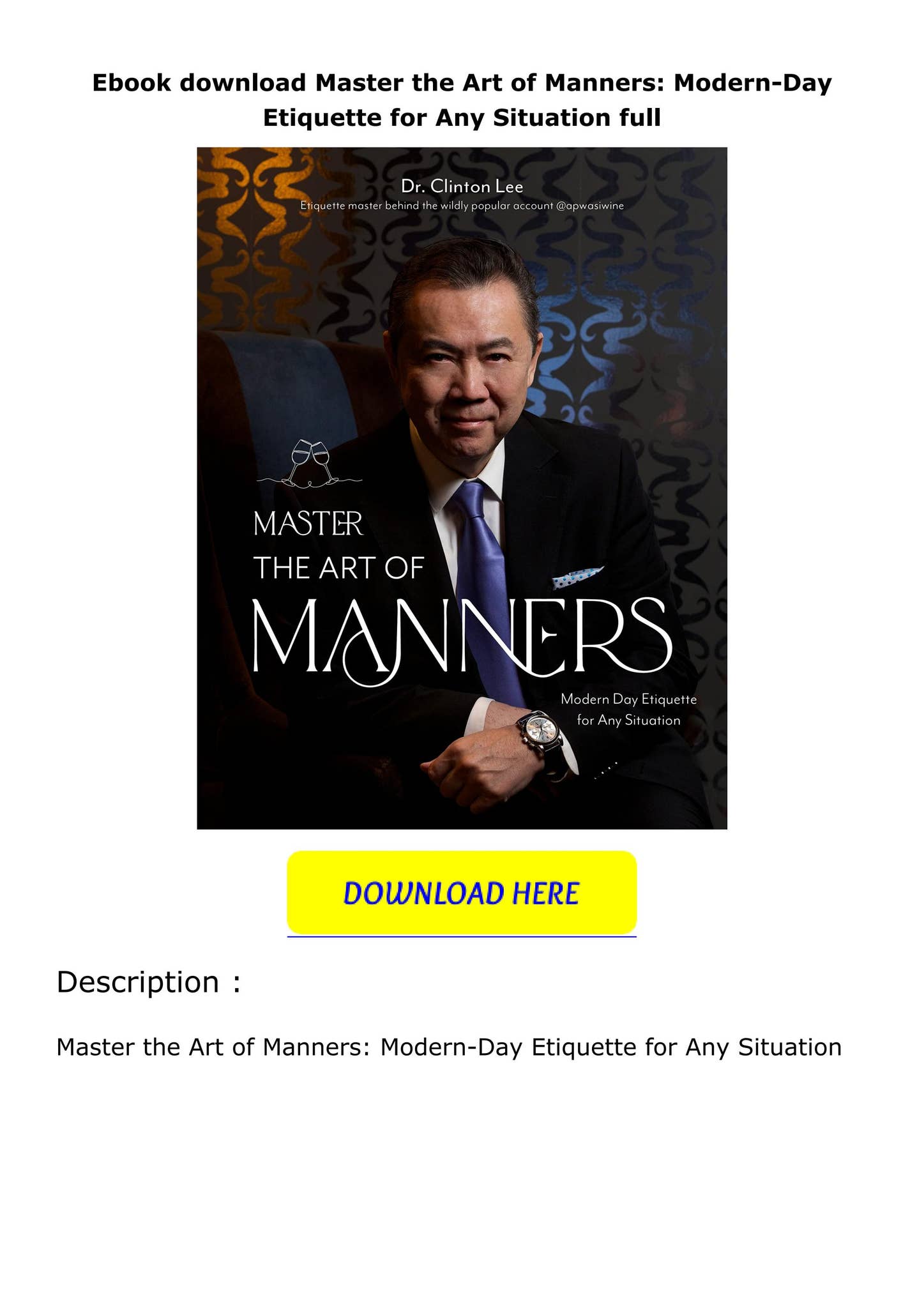 Ebook download Master the Art of Manners: Modern-Day Etiquette for Any ...