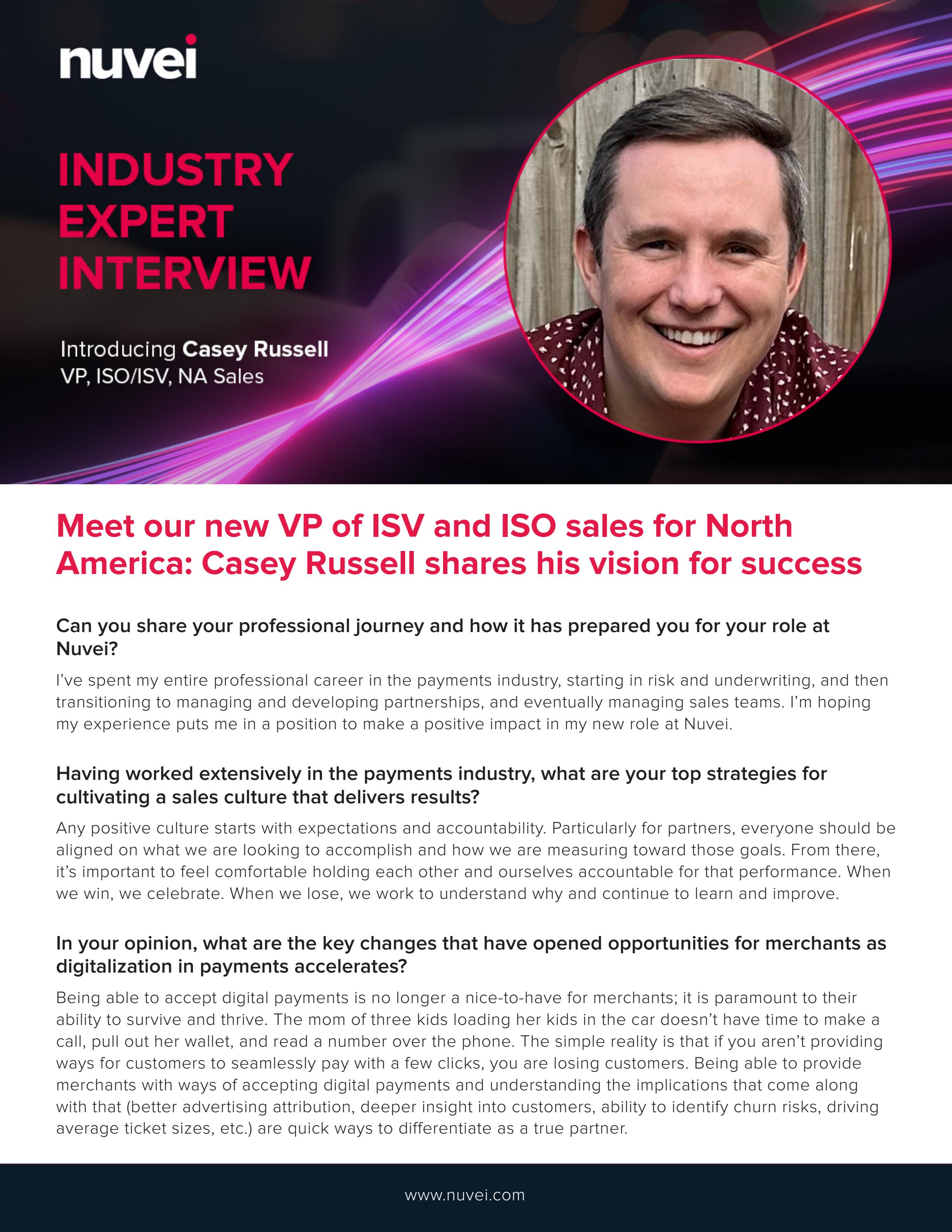 Meet our new VP of ISV/ISO sales for North America: Casey Russell ...