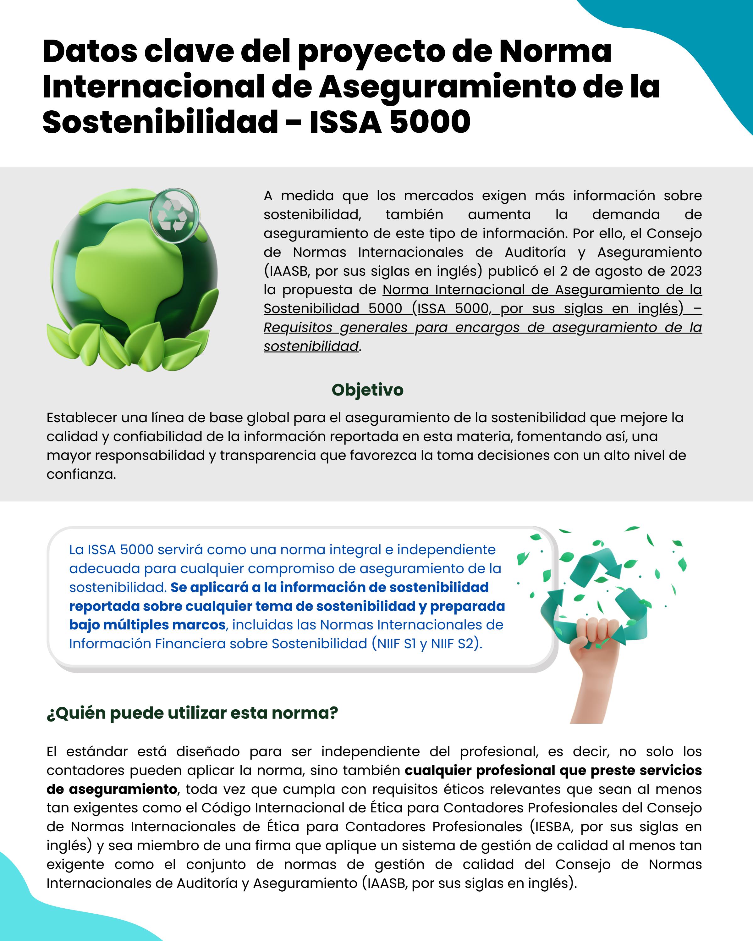 Datos clave del proyecto de Norma Internacional de Aseguramiento de la ...