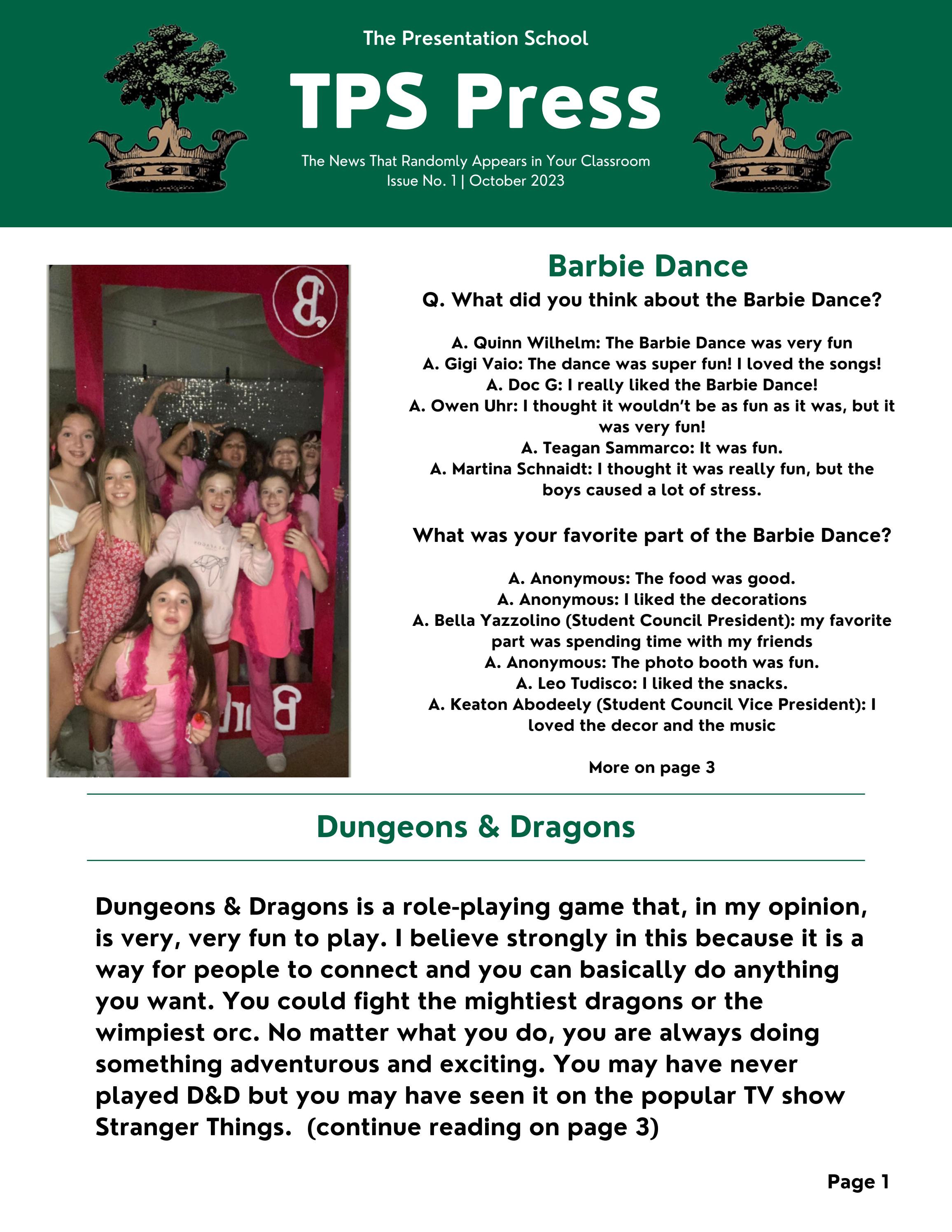 TPS Press October 2023 by Jacqueline Gallo - Issuu