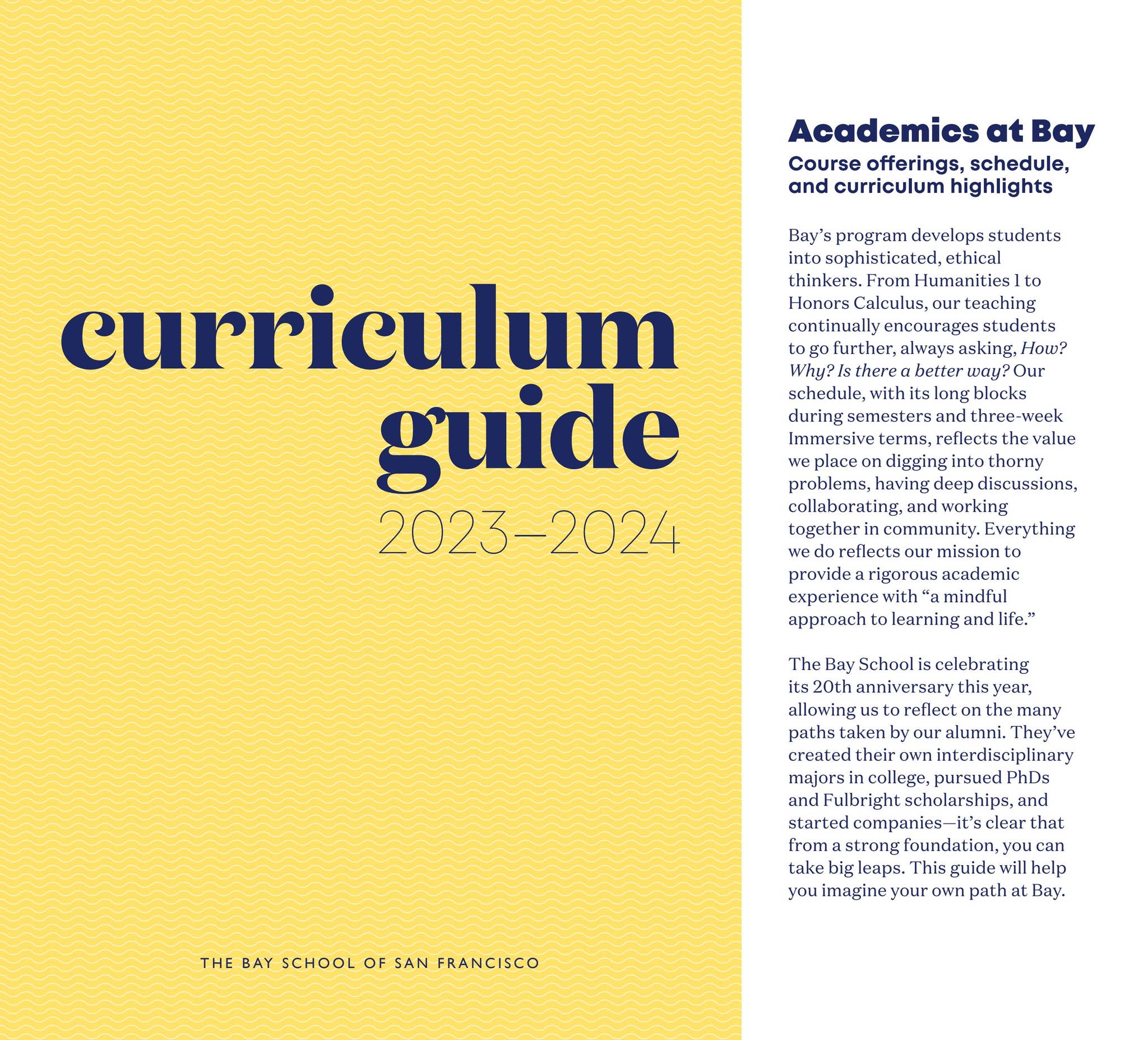 The Bay School Curriculum Guide 2023-24 by The Bay School of San ...