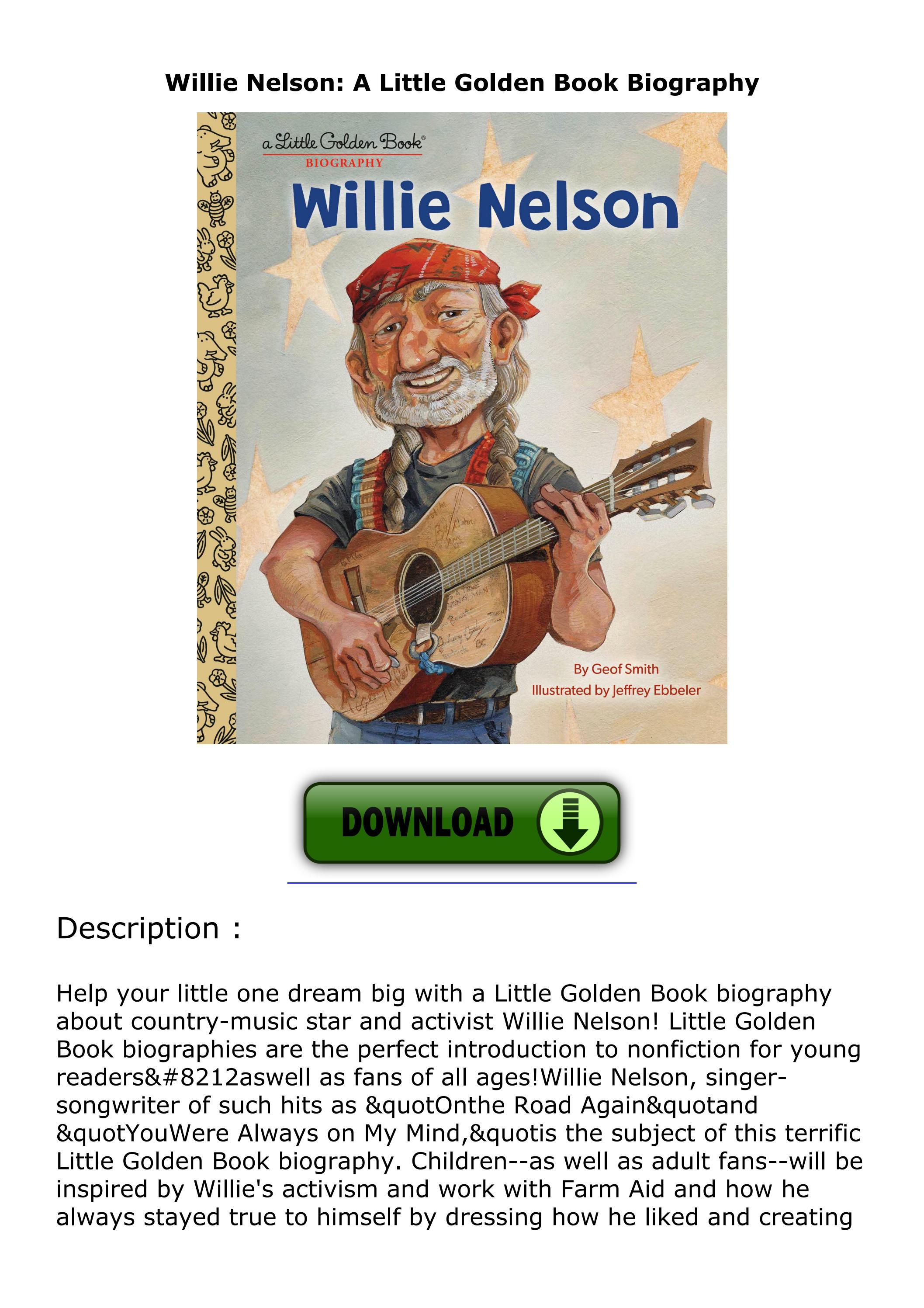 PDF/READ Willie Nelson: A Little Golden Book Biography by ...