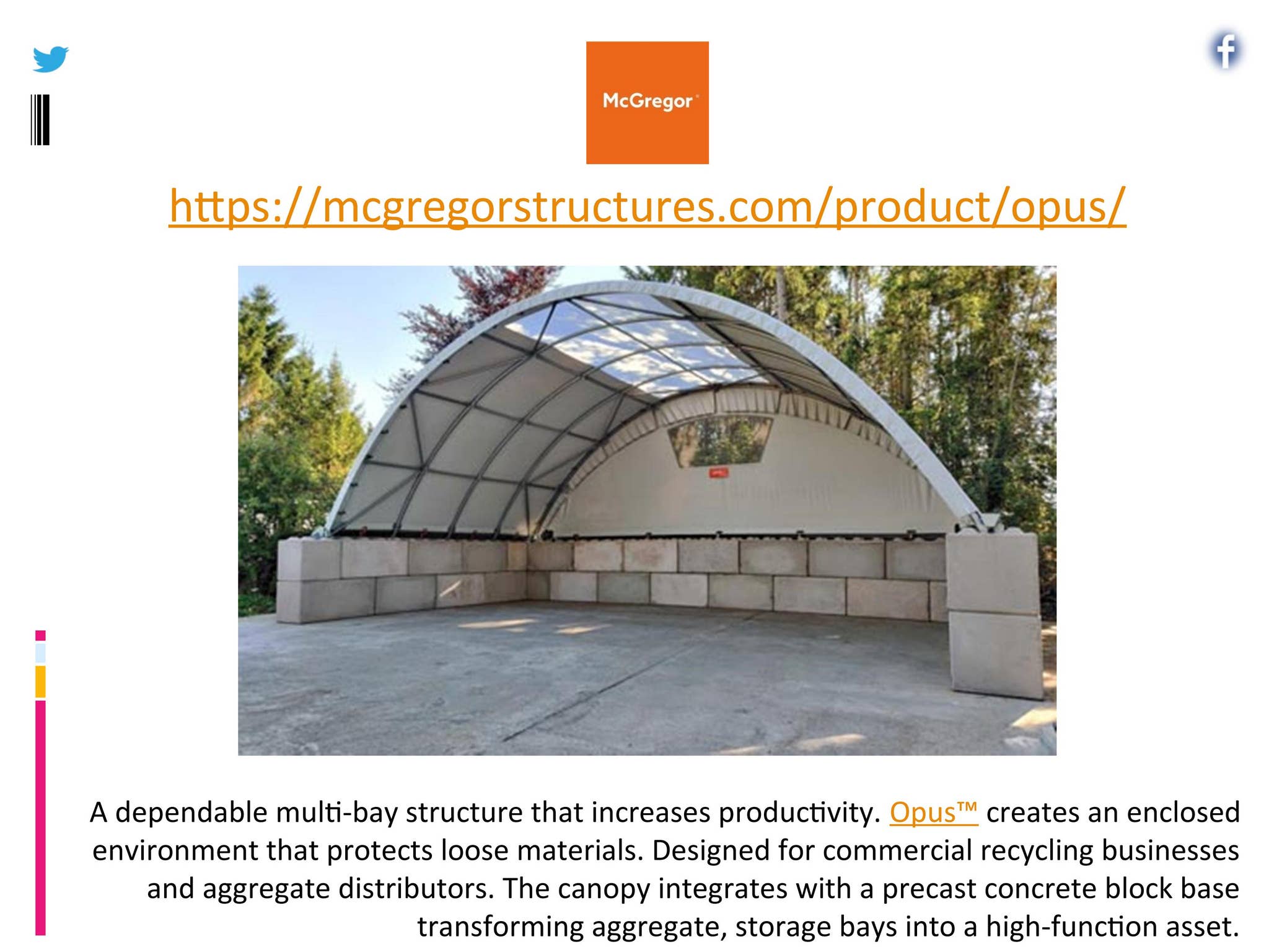 Opus™ - A shelter for waste bays & cover for lose aggregate by McGregor Structures - Issuu