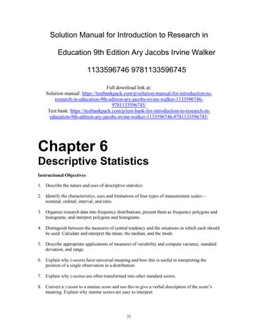 Introduction to research in education 9th edition ary solutions manual ...