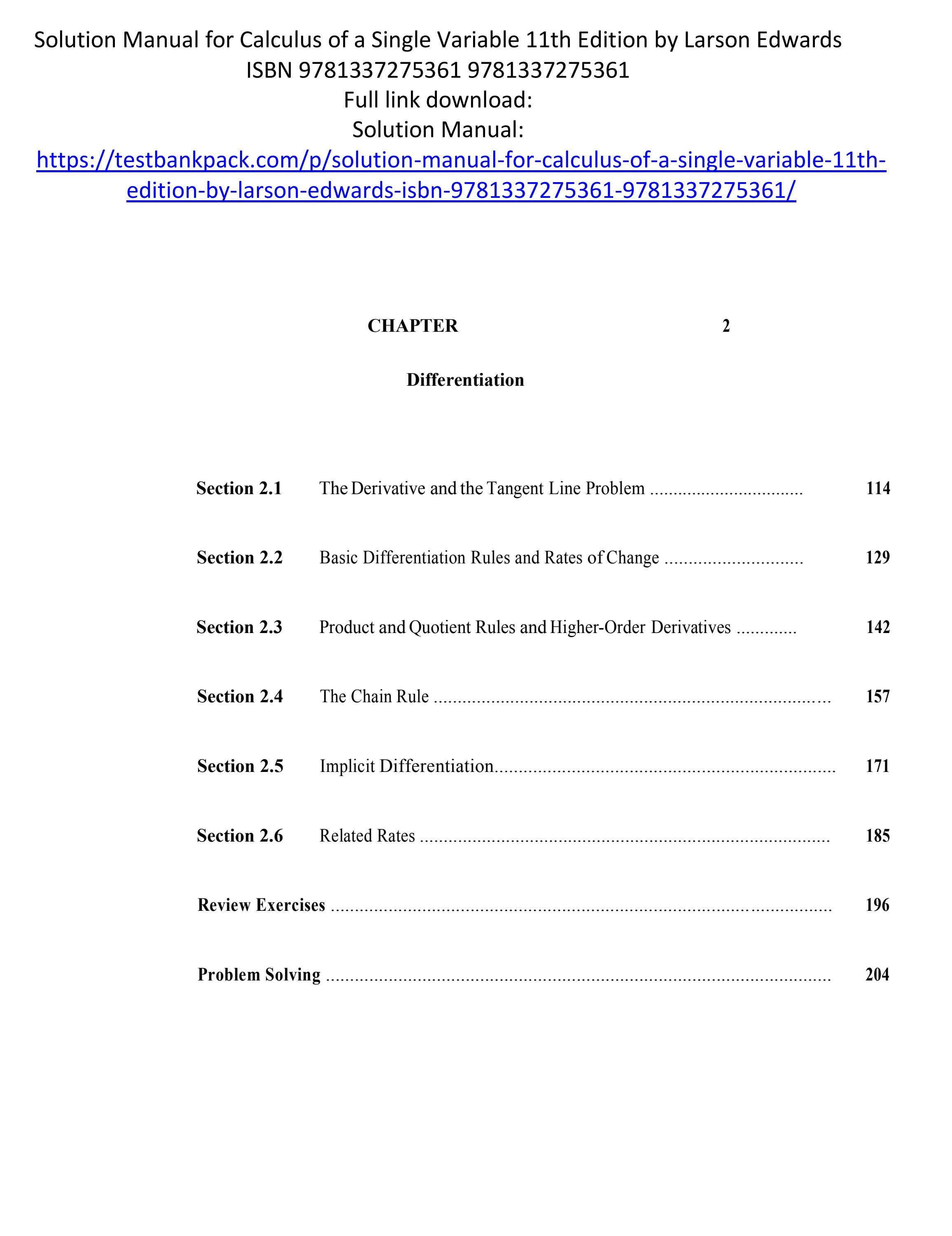 Solution manual for calculus of a single variable 11th edition by larson edwards isbn ...