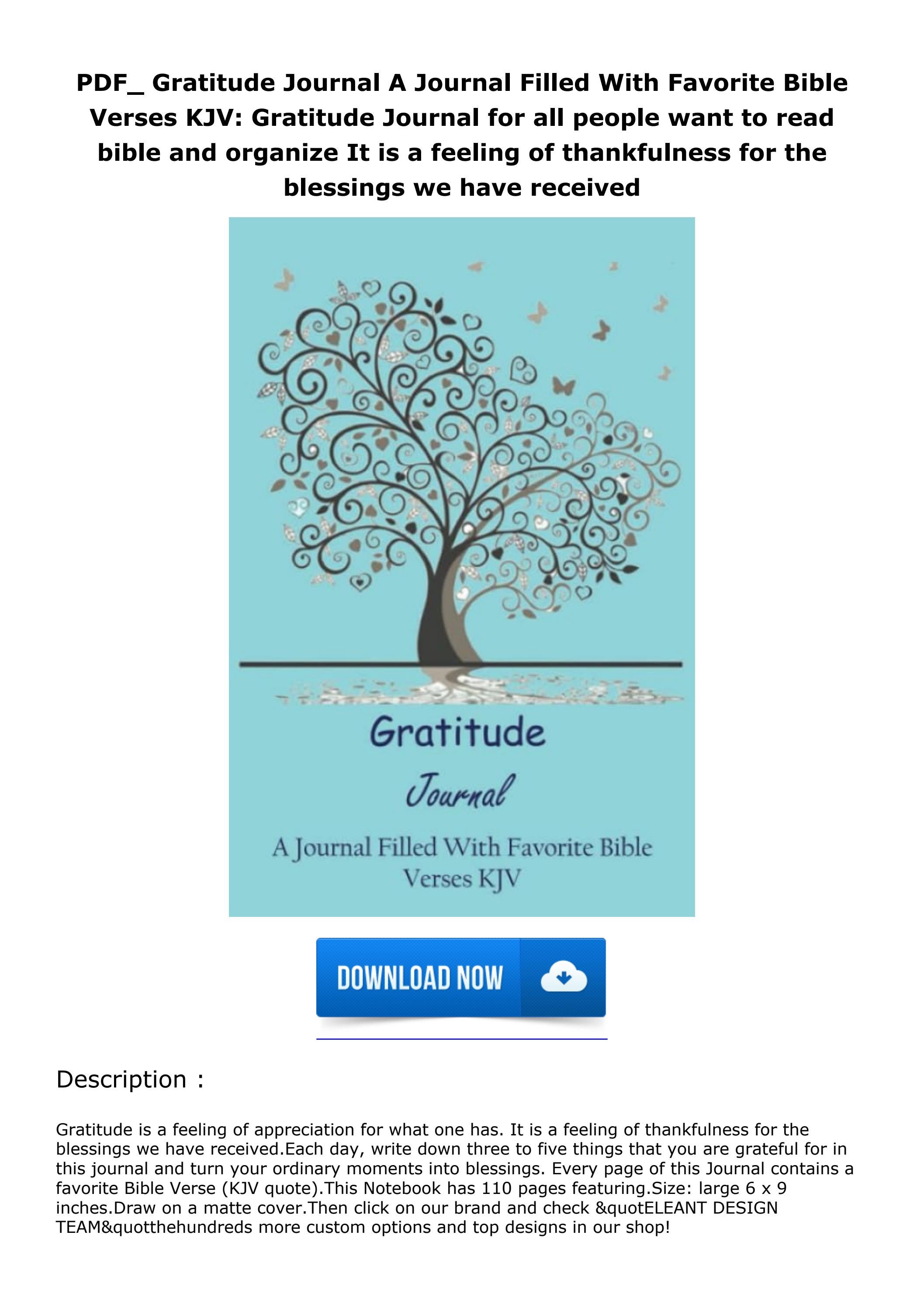PDF_ Gratitude Journal A Journal Filled With Favorite Bible Verses KJV ...