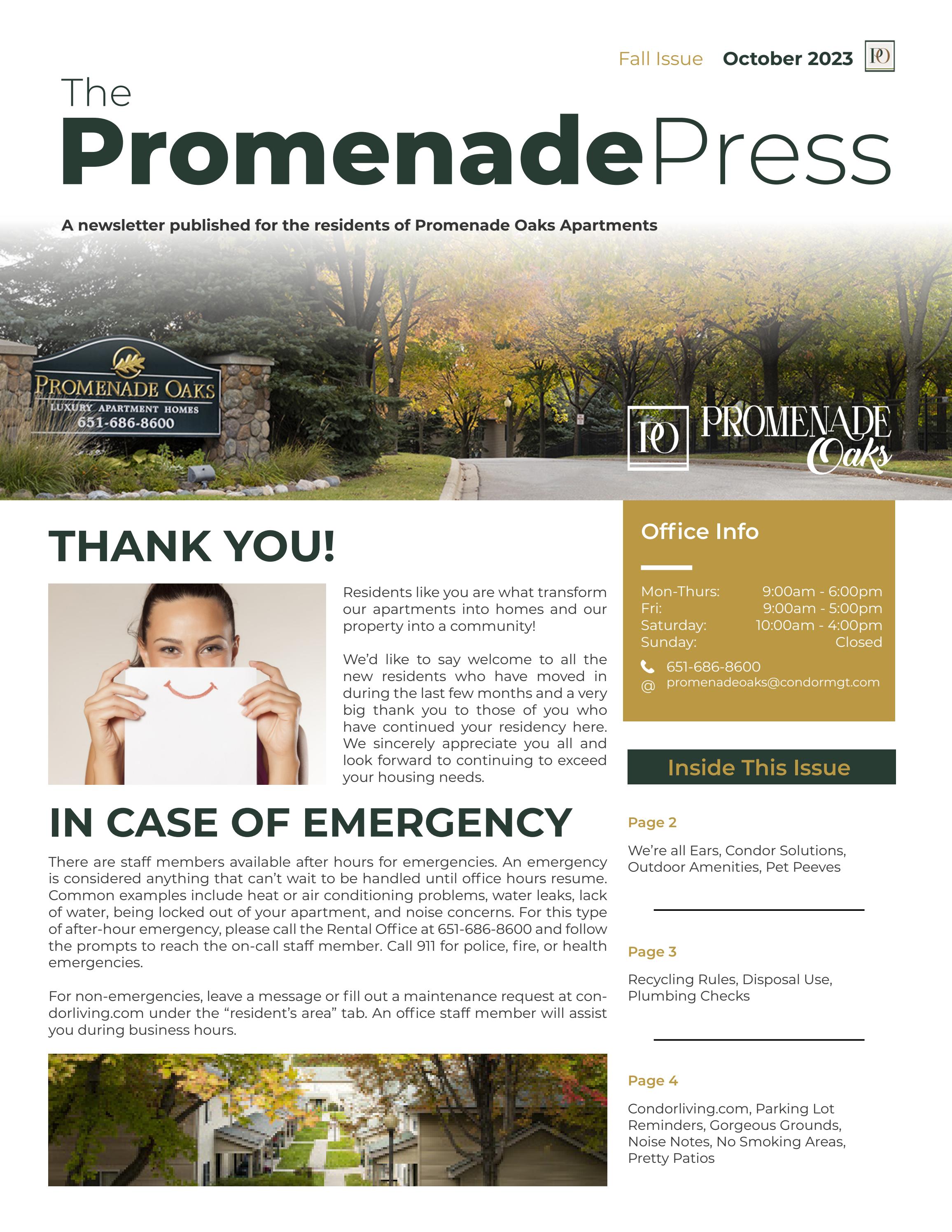 The Promenade Press | Fall 2023 by Promenade Oaks Apartments - Issuu