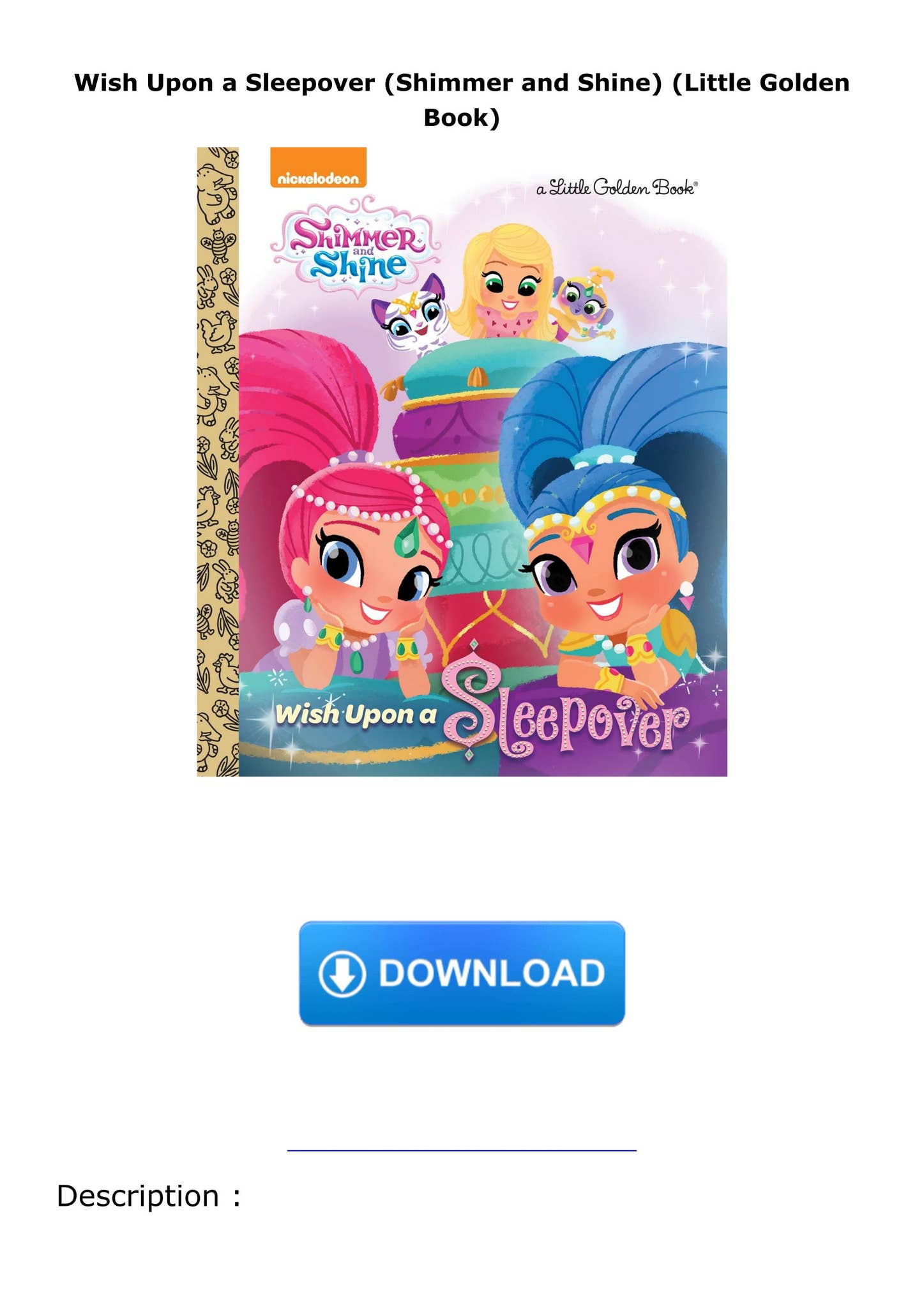 $PDF$/READ/DOWNLOAD Wish Upon a Sleepover (Shimmer and Shine) (Little ...