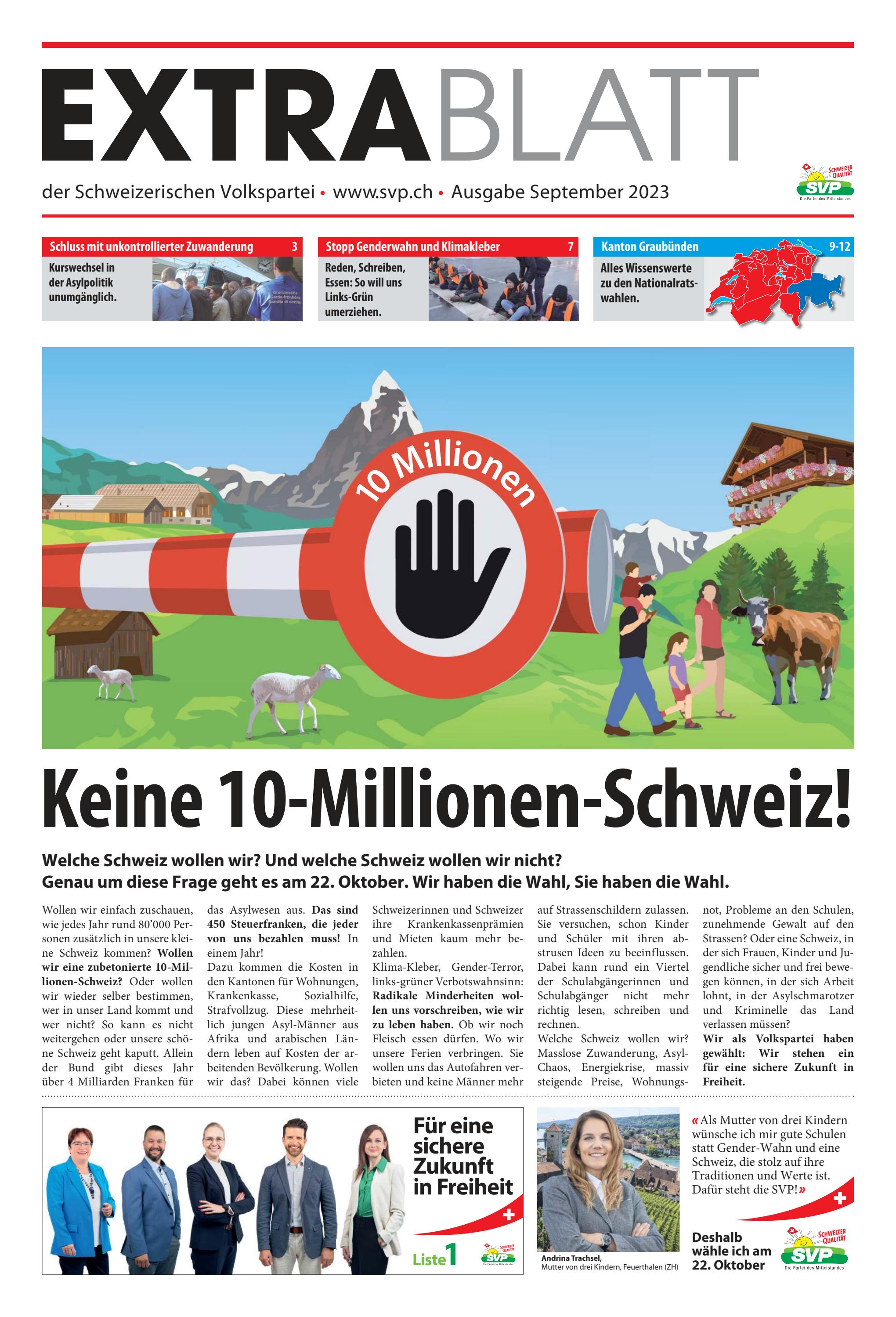 Extrablatt Graubünden September 2023 by SVP Schweiz - Issuu