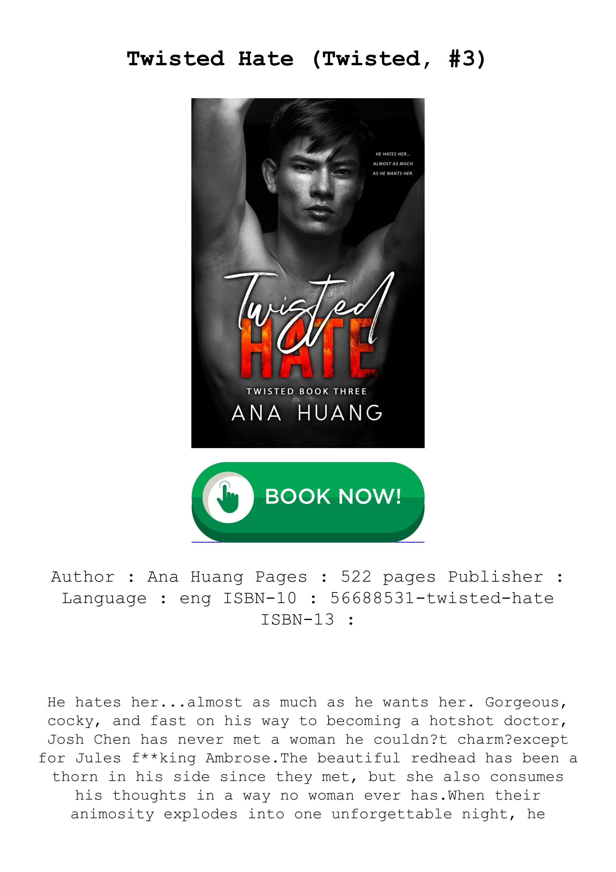 (Read`s) [EPUB\PDF] Twisted Hate (Twisted, #3) by Ana Huang Full Access ...