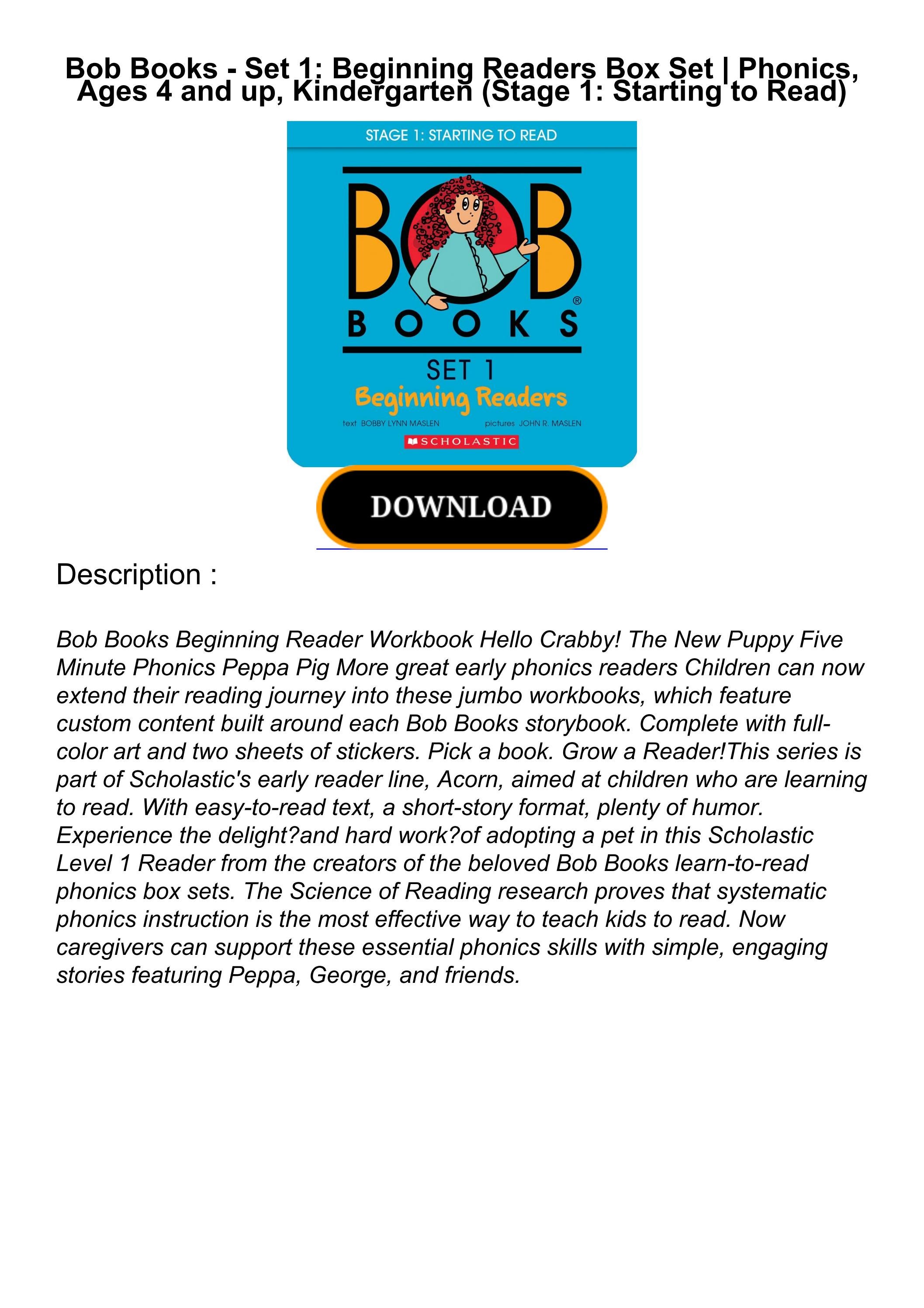 [PDF READ ONLINE] Bob Books - Set 1: Beginning Readers Box Set ...