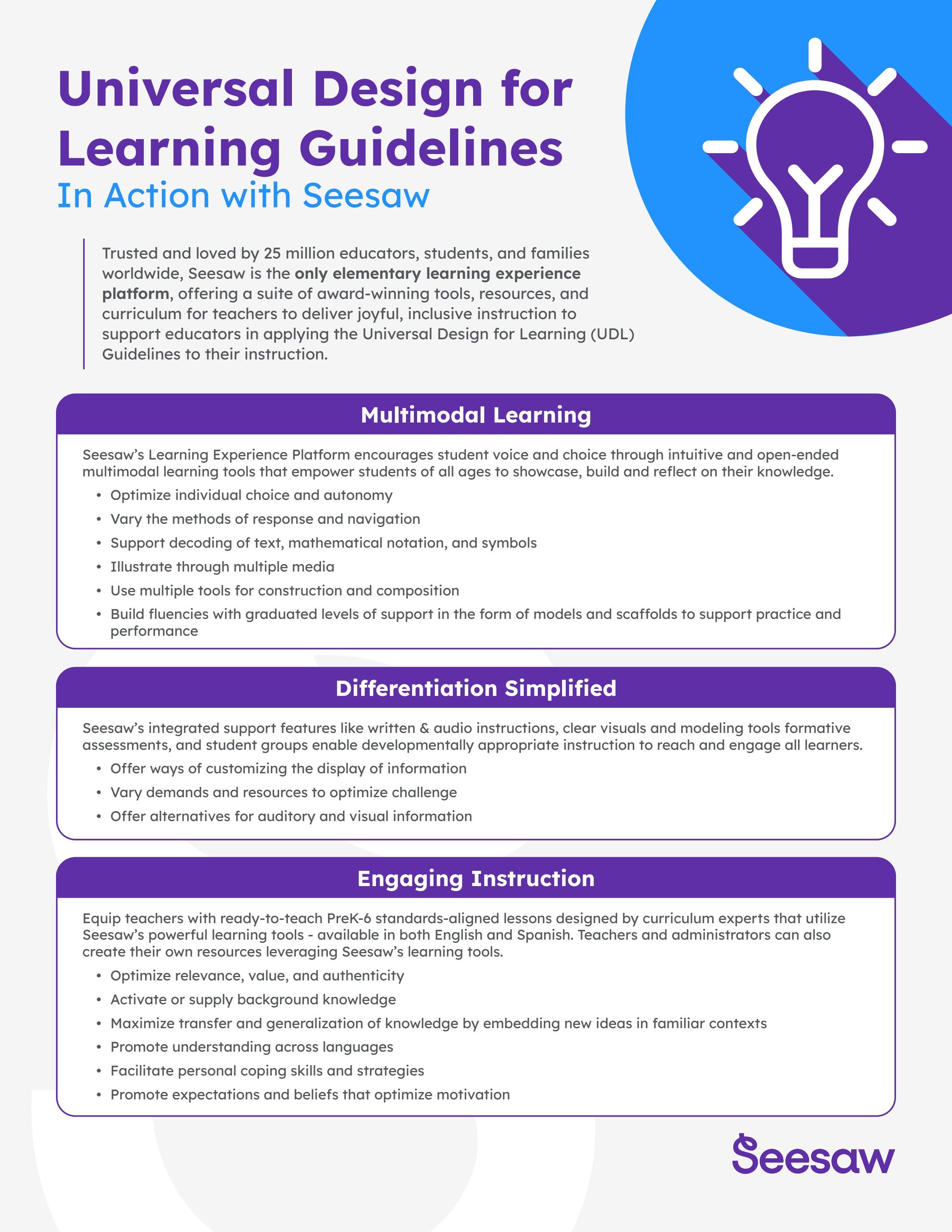 Universal Design for Learning Guidelines In Action with Seesaw by ...