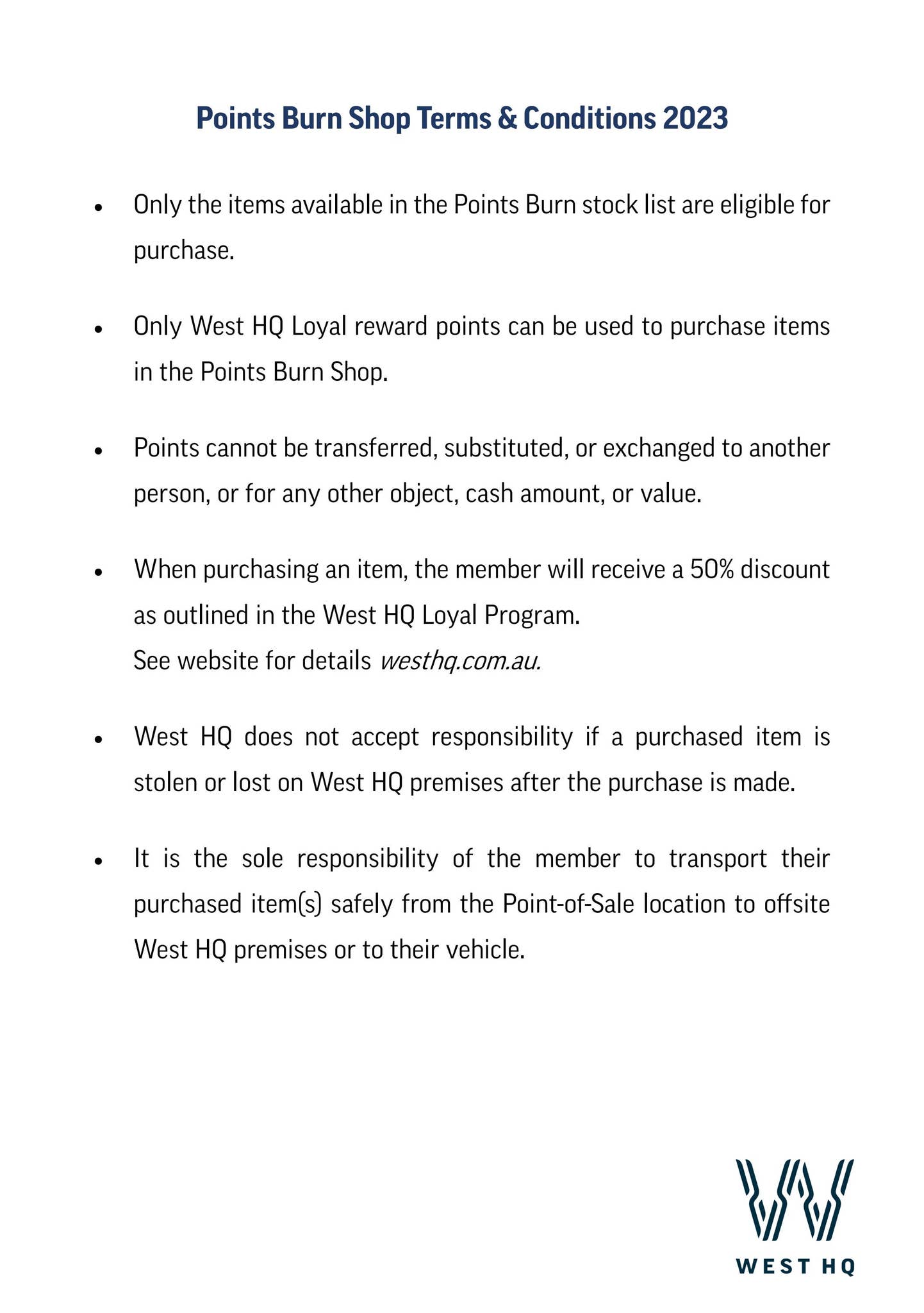Points Burn | Terms & Conditions by westhq - Issuu
