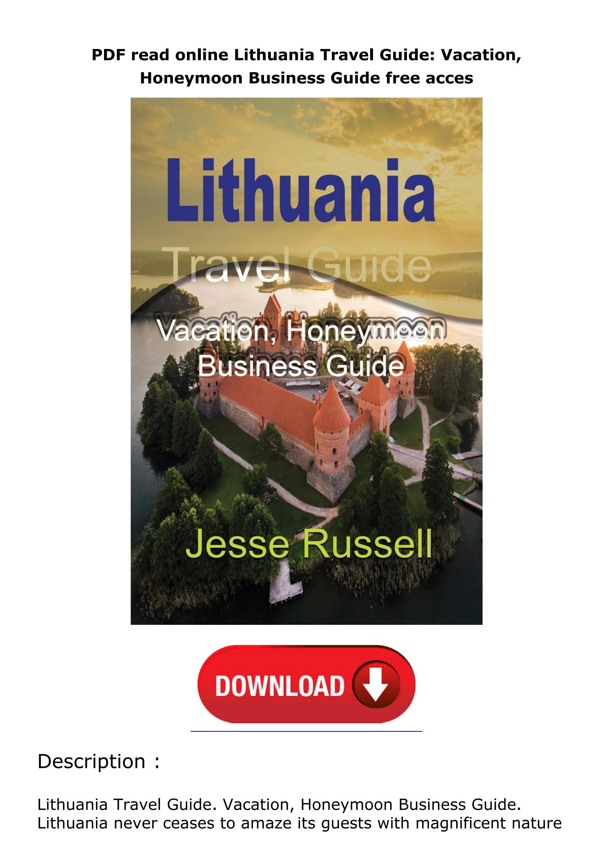 PDF read online Lithuania Travel Guide: Vacation, Honeymoon Business ...