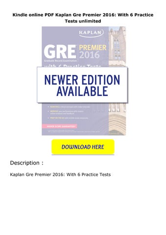 Kindle online PDF Kaplan Gre Premier 2016: With 6 Practice Tests ...