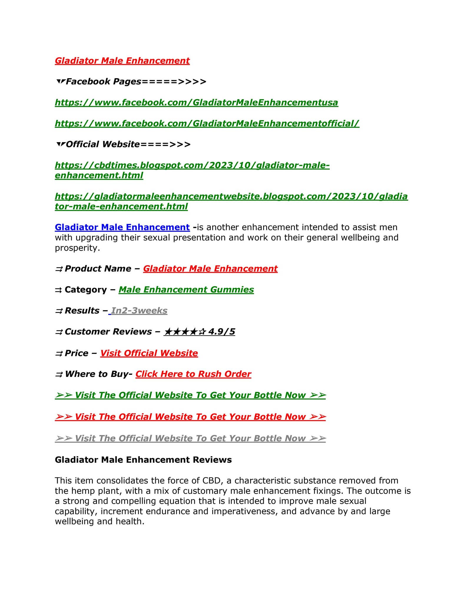 Gladiator Male Enhancement Official Website by ...