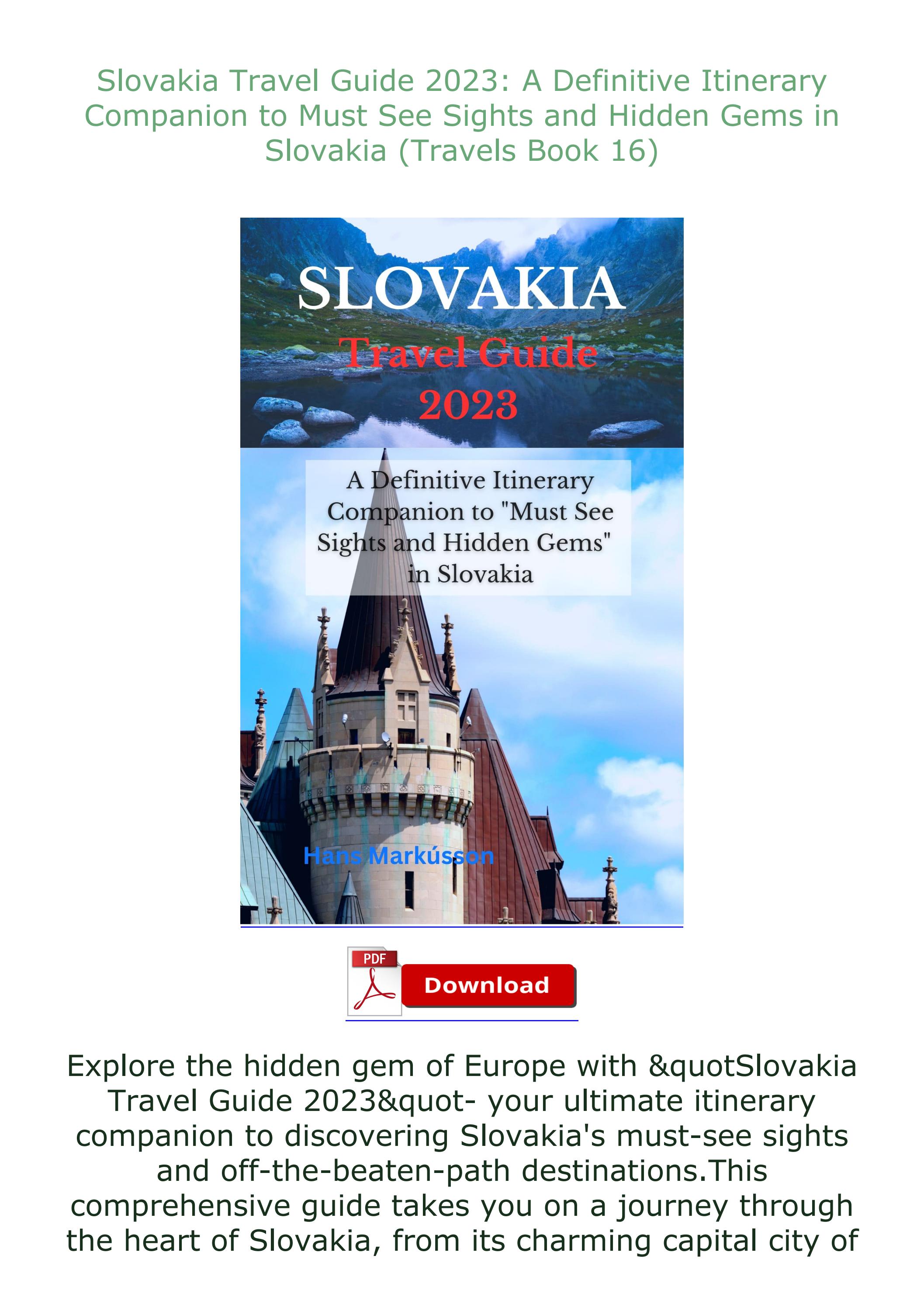 [EPUB] Slovakia Travel Guide 2023: A Definitive Itinerary Companion to ...