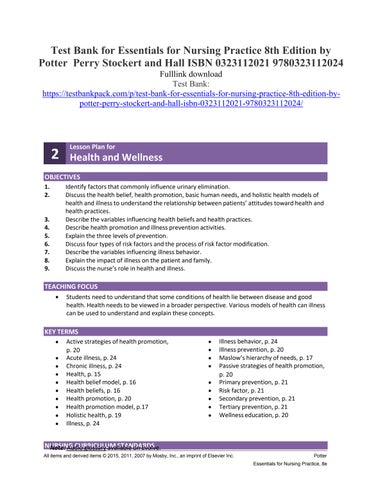 Test bank for essentials for nursing practice 8th edition by potter ...