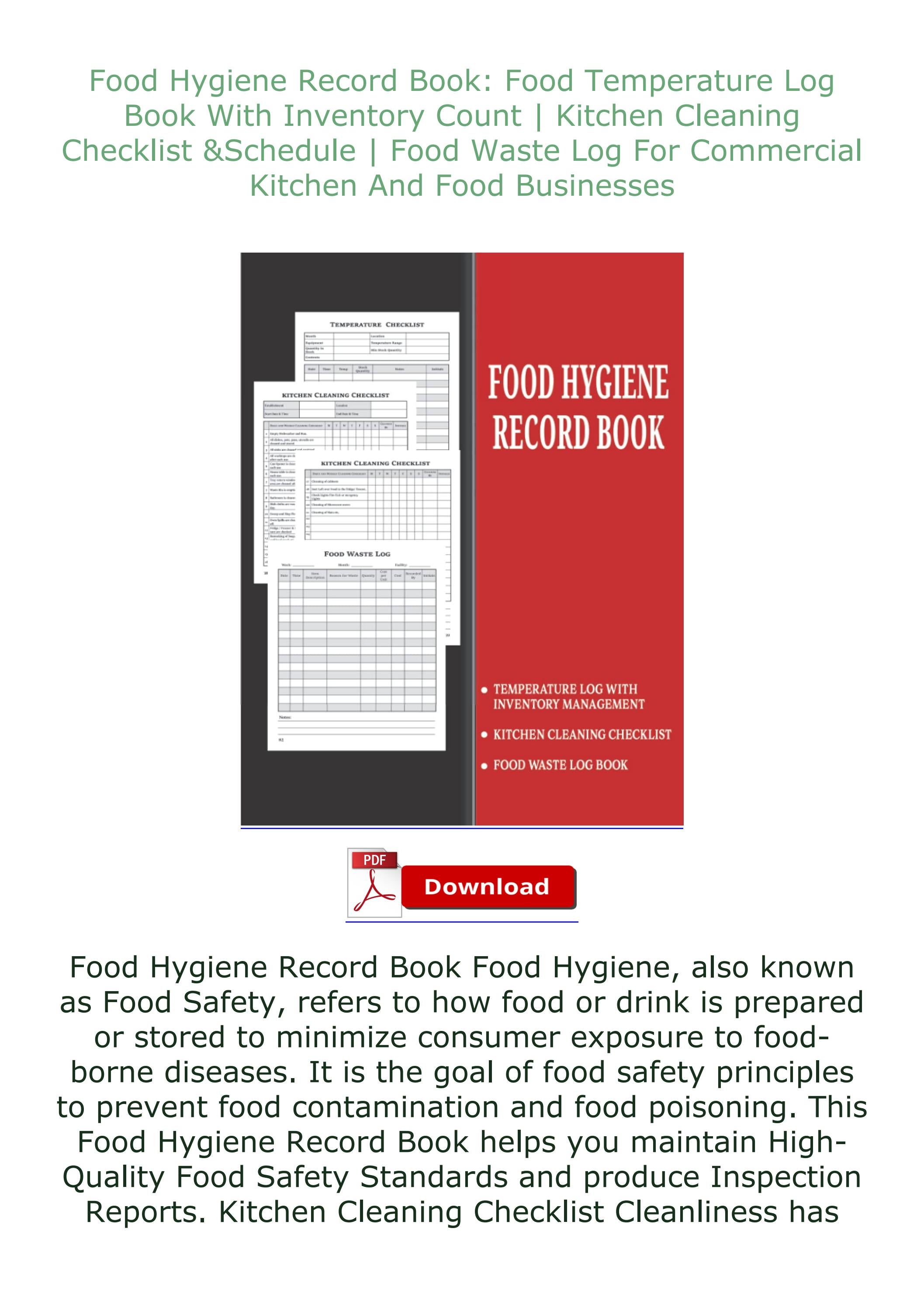 EPUB Food Hygiene Record Book Food Temperature Log Book With epub-food-hygiene-record-book-food-temperature-log-book-with