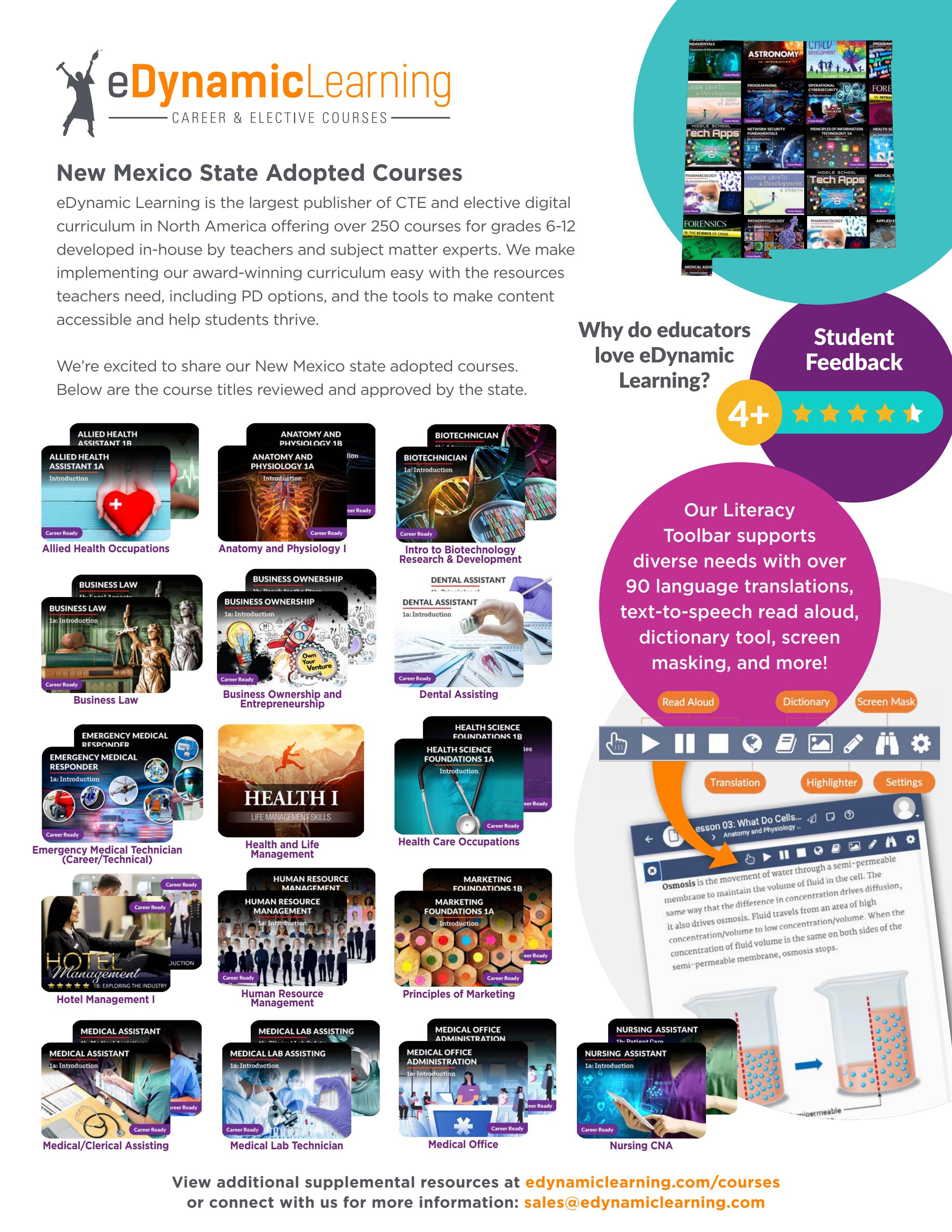 New Mexico eDynamic Learning State Adoption Courses by edynamiclearning - Issuu