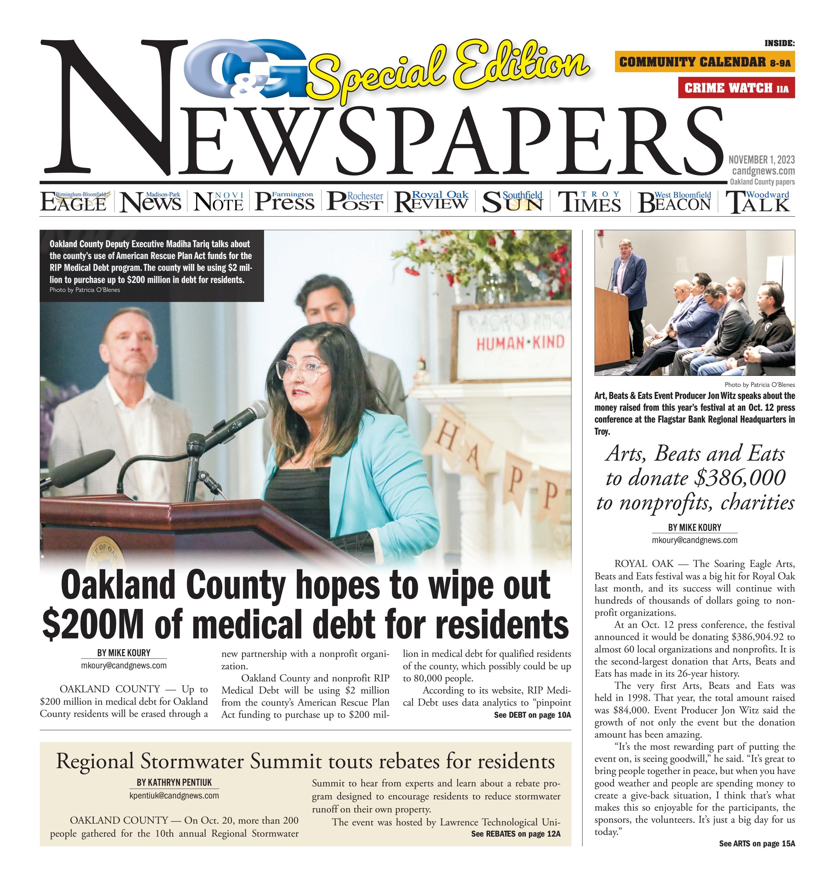 11/1/23 C & G Special Edition — Oakland by C & G Newspapers - Issuu