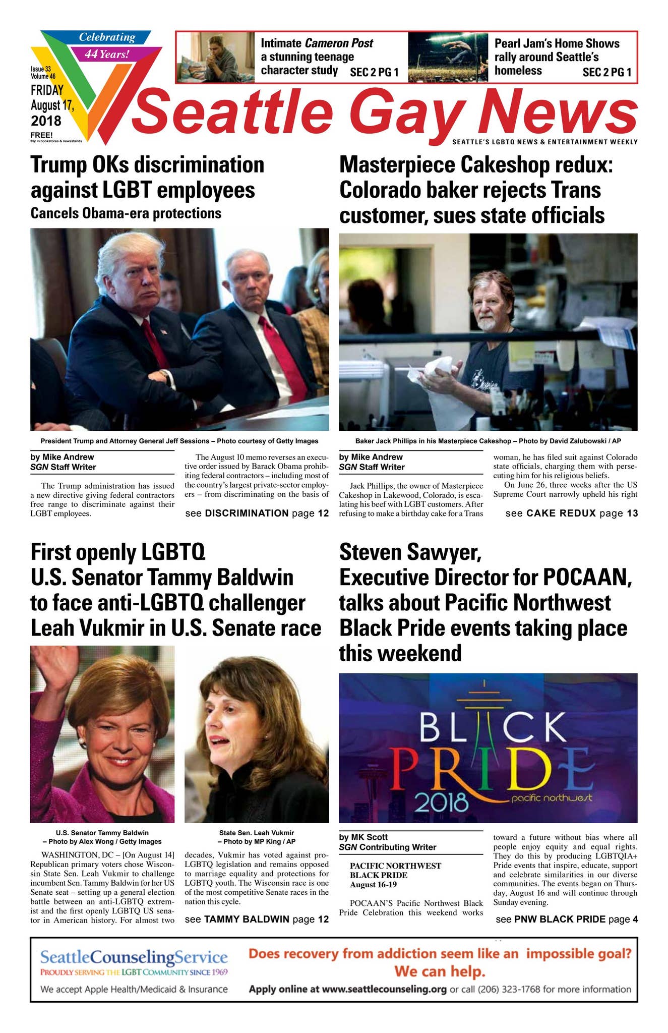 SGN August 17, 2018 - Section 1 by SGN (Seattle Gay News) Archives - Issuu