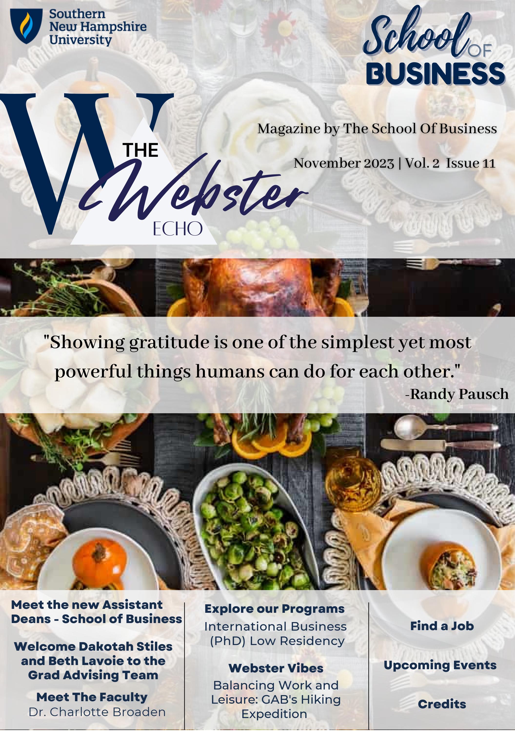 The Webster Echo - SNHU School of Business Newsletter November 2023 by ...