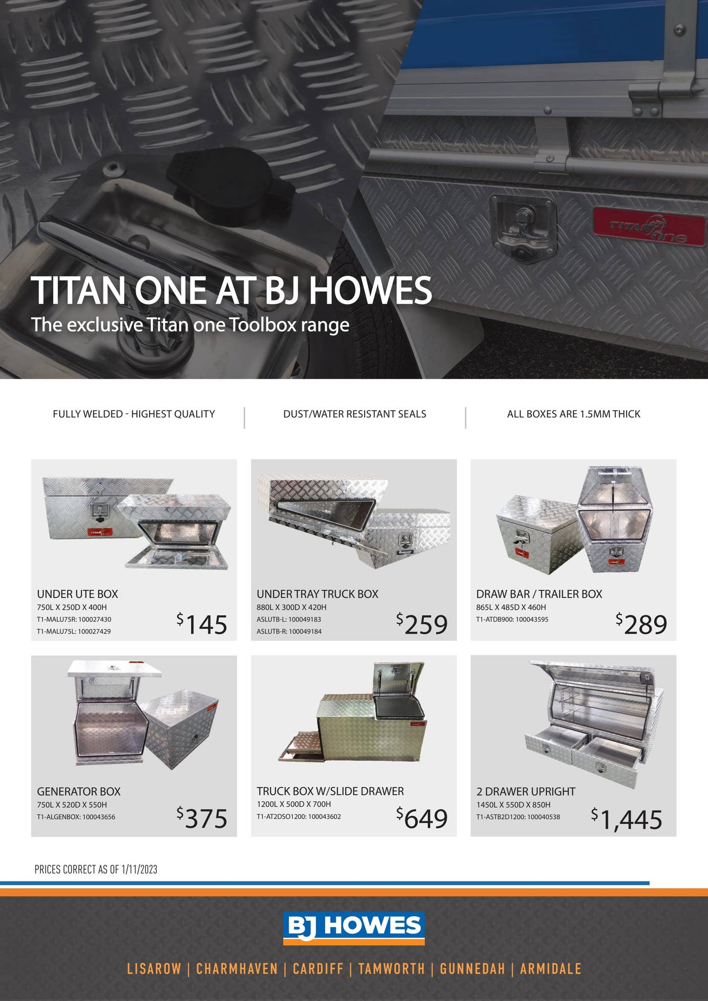 Titan One Tool Box Flyer 2023 by BJ Howes Metaland Group - Issuu