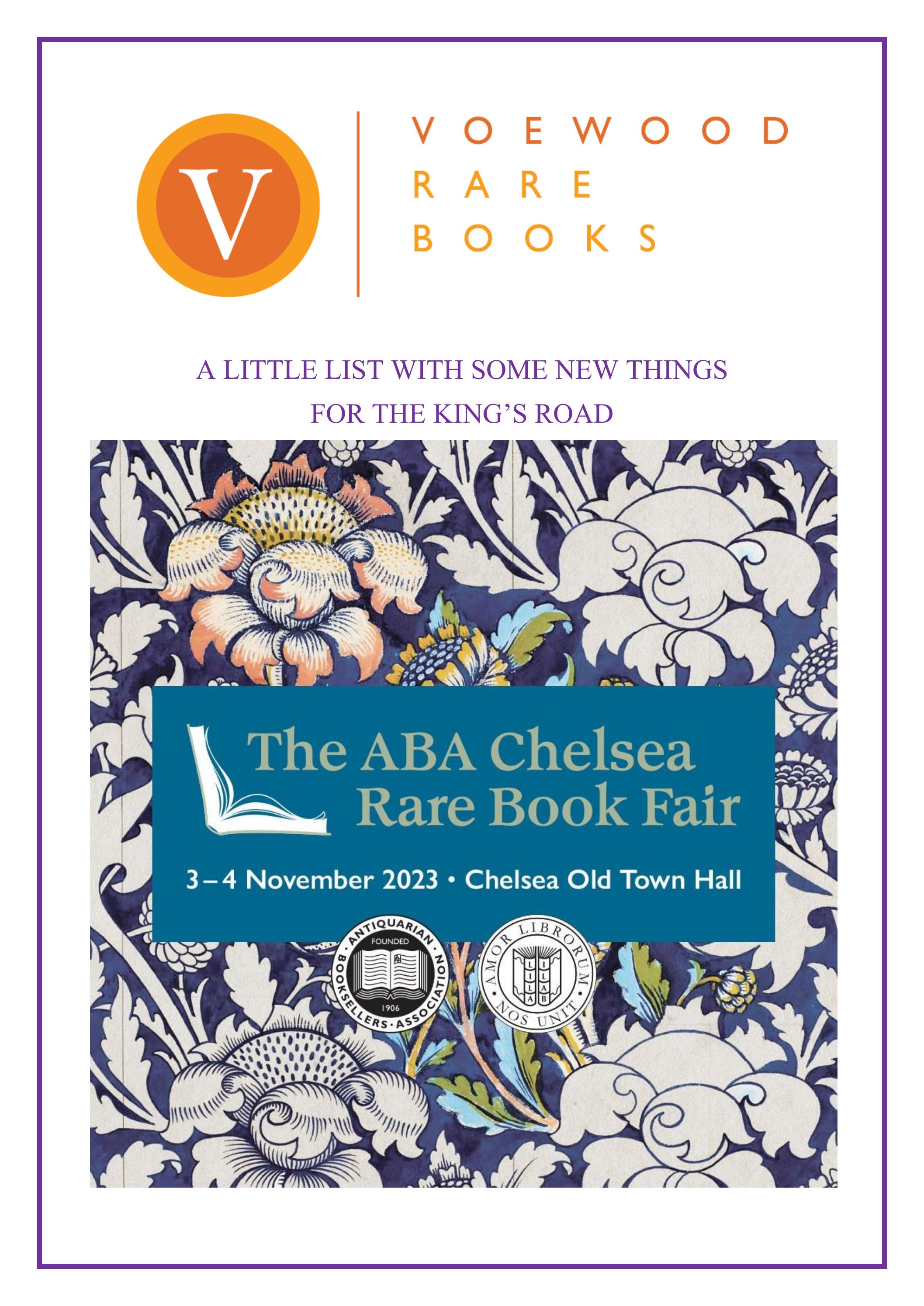 Chelsea Rare Book Fair. 3-4 November 2023 by voewoodrarebooks - Issuu