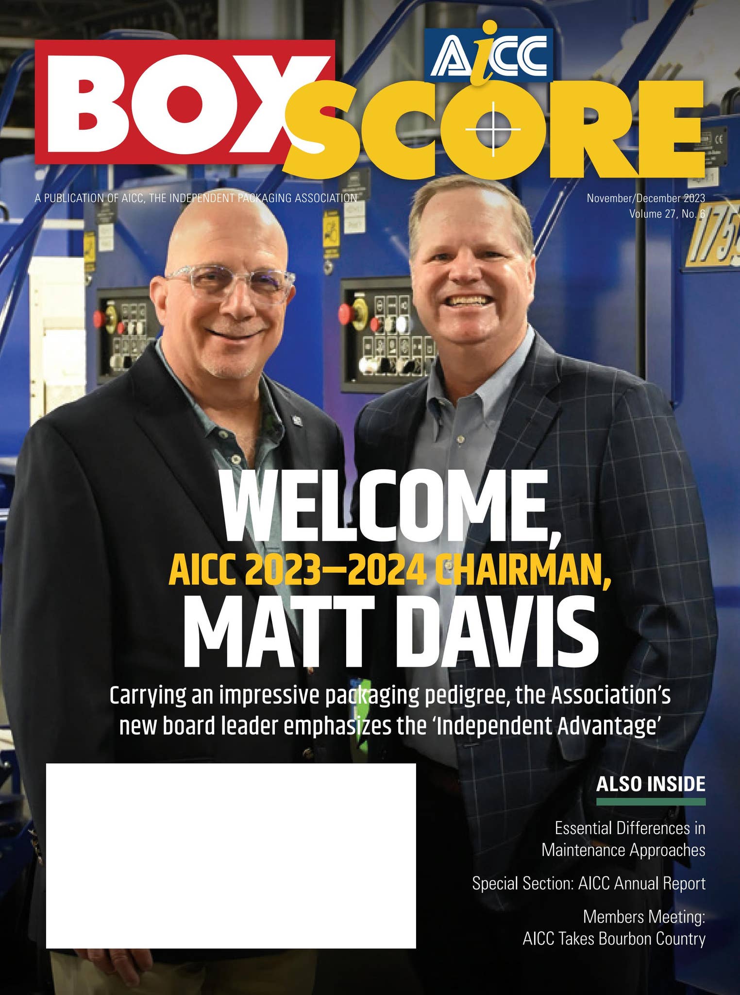 Nov/ Dec BoxScore 2023: Welcome AICC Chair, Matt Davis by AICC, The Independent Packaging ...