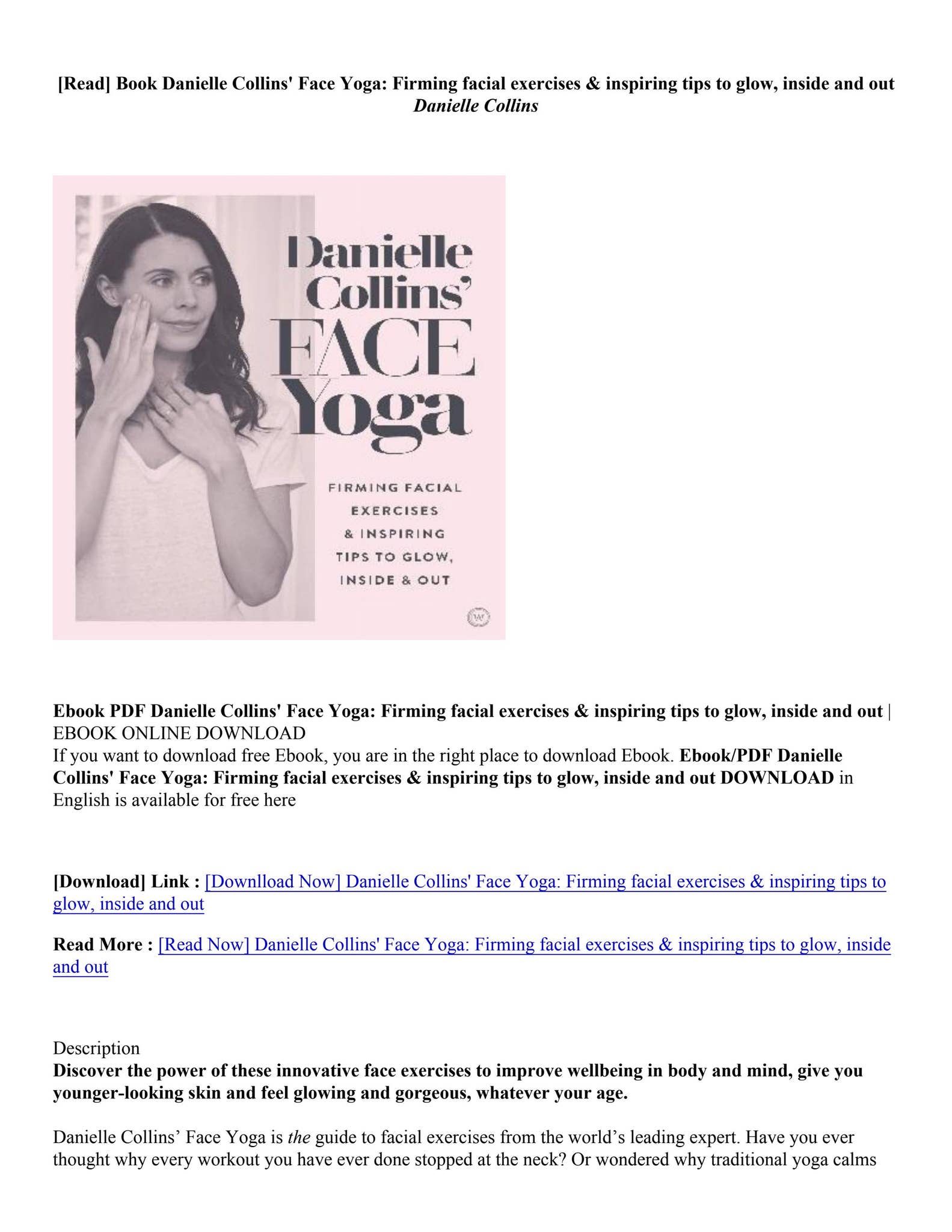 (PDF) Download Danielle Collins' Face Yoga: Firming facial exercises ...