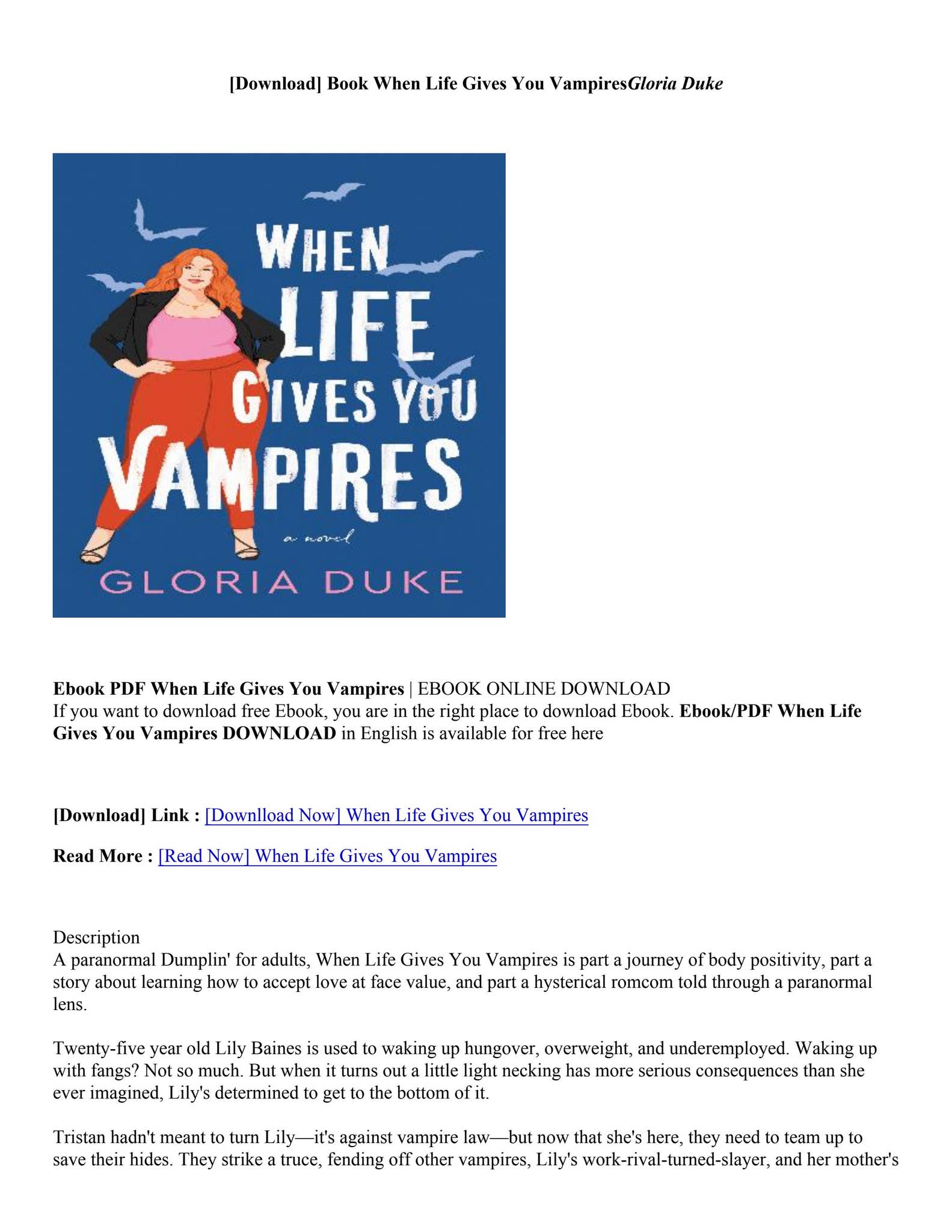 [PDF Download] When Life Gives You Vampires By Gloria Duke by ...