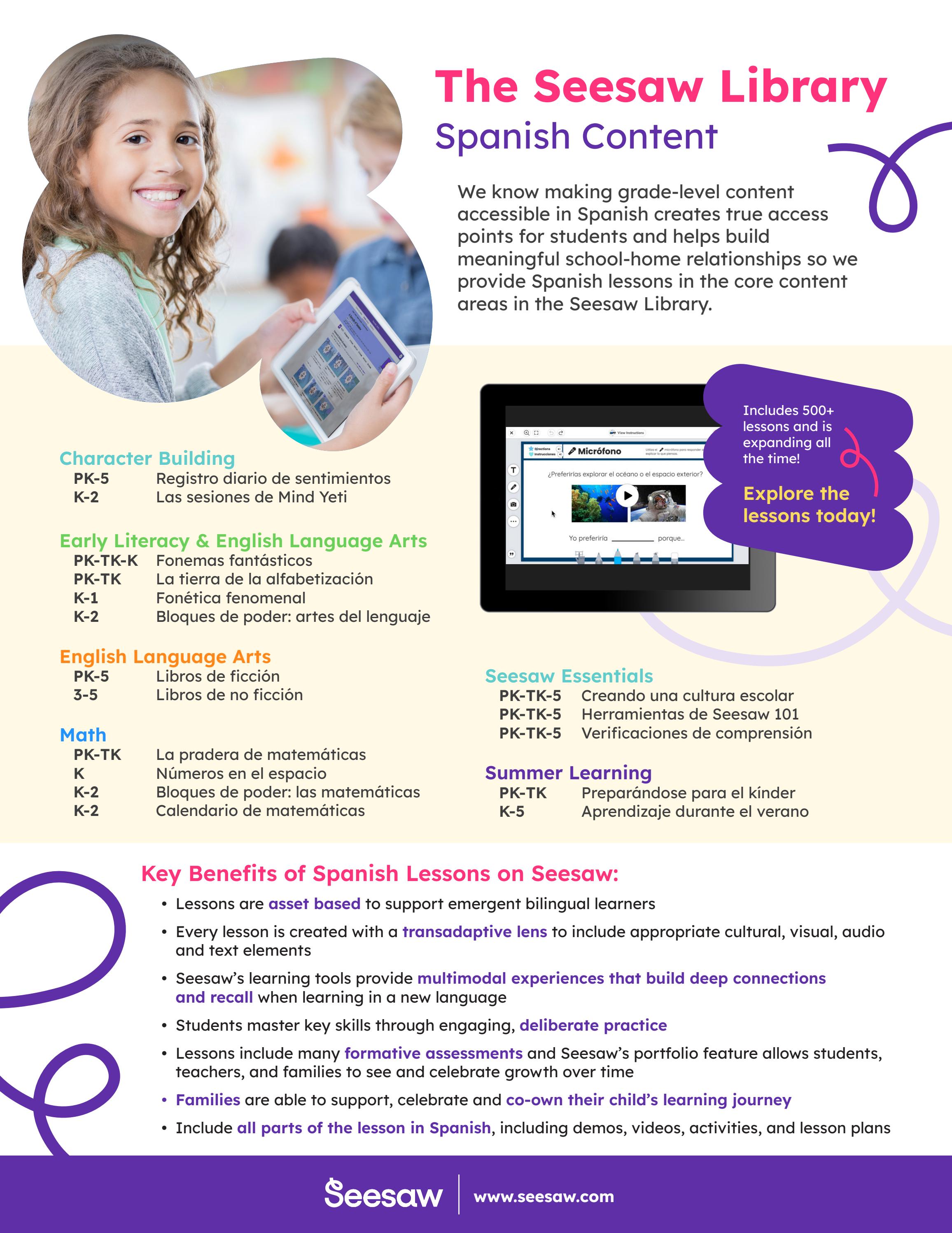 The Seesaw Library Spanish Content by seesawlearning - Issuu