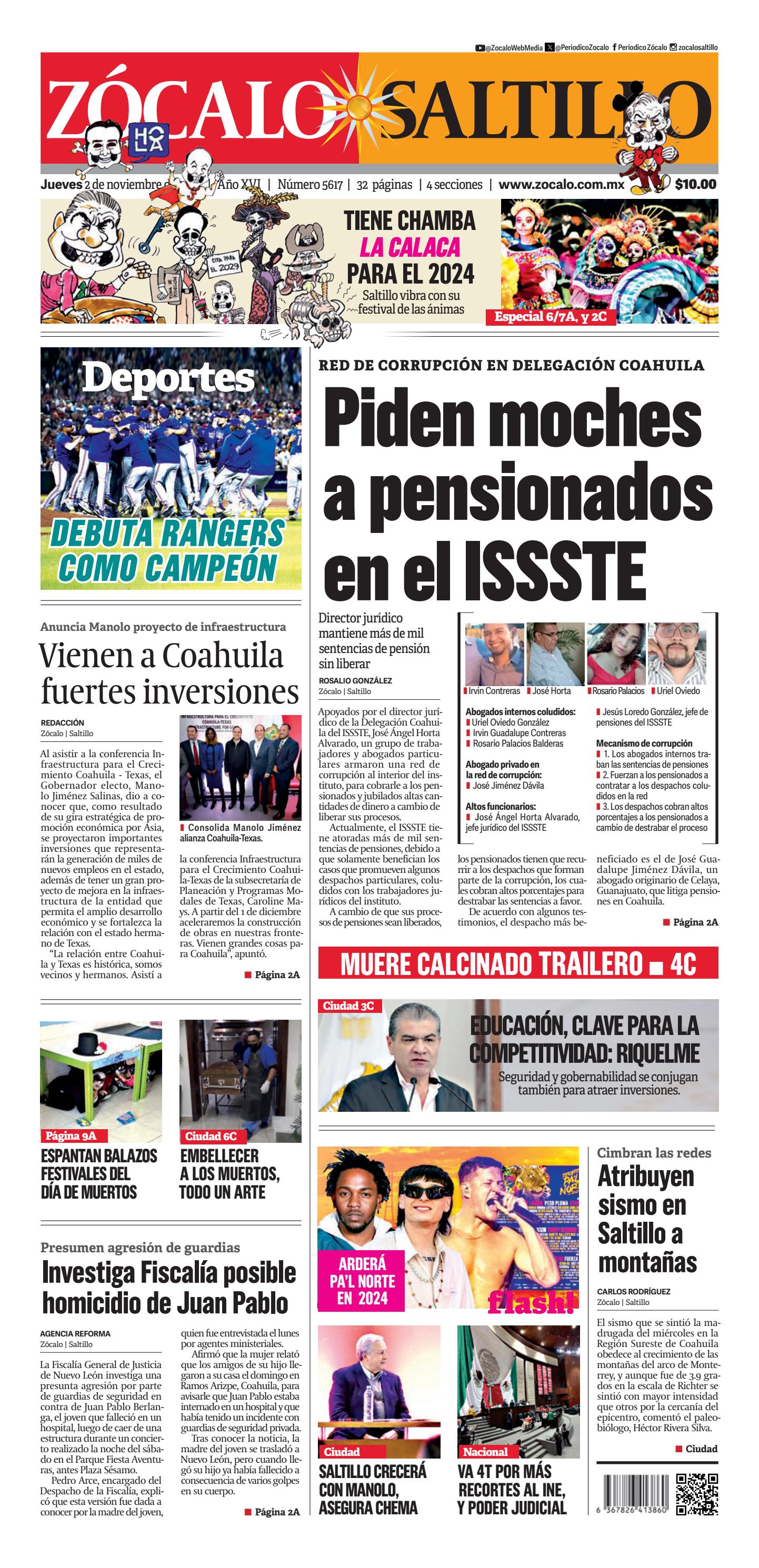 Saltillo 02 de noviembre de 2023 by Grupo Zócalo - Issuu