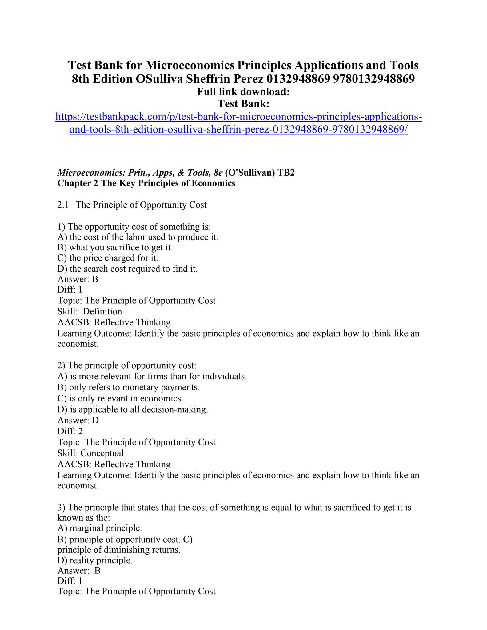 Test bank for microeconomics principles applications and tools 8th ...