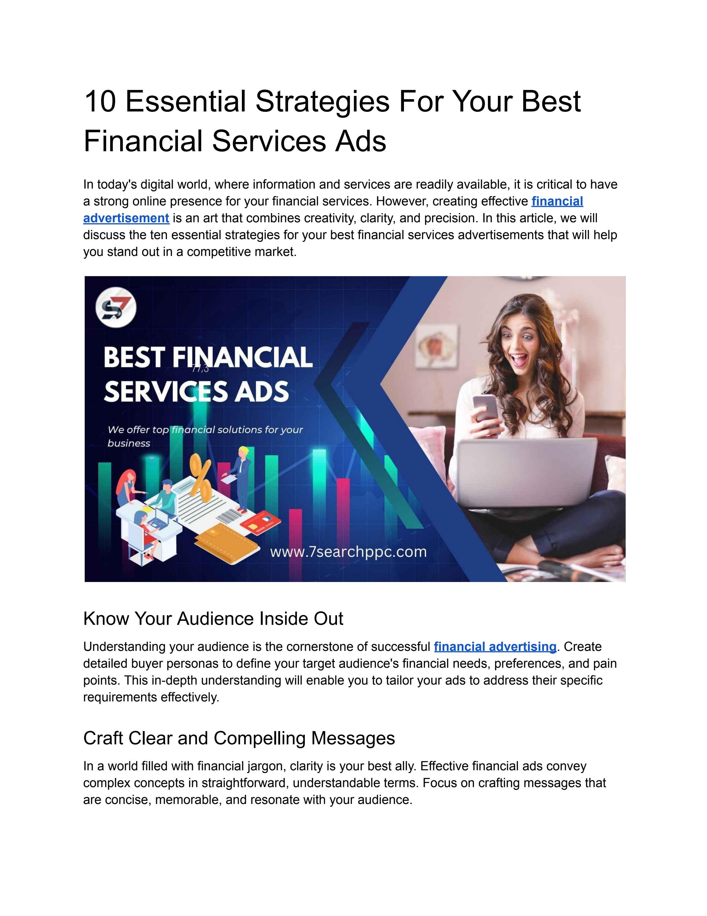 10 Essential Strategies For Your Best Financial Services Ads by Finance ...