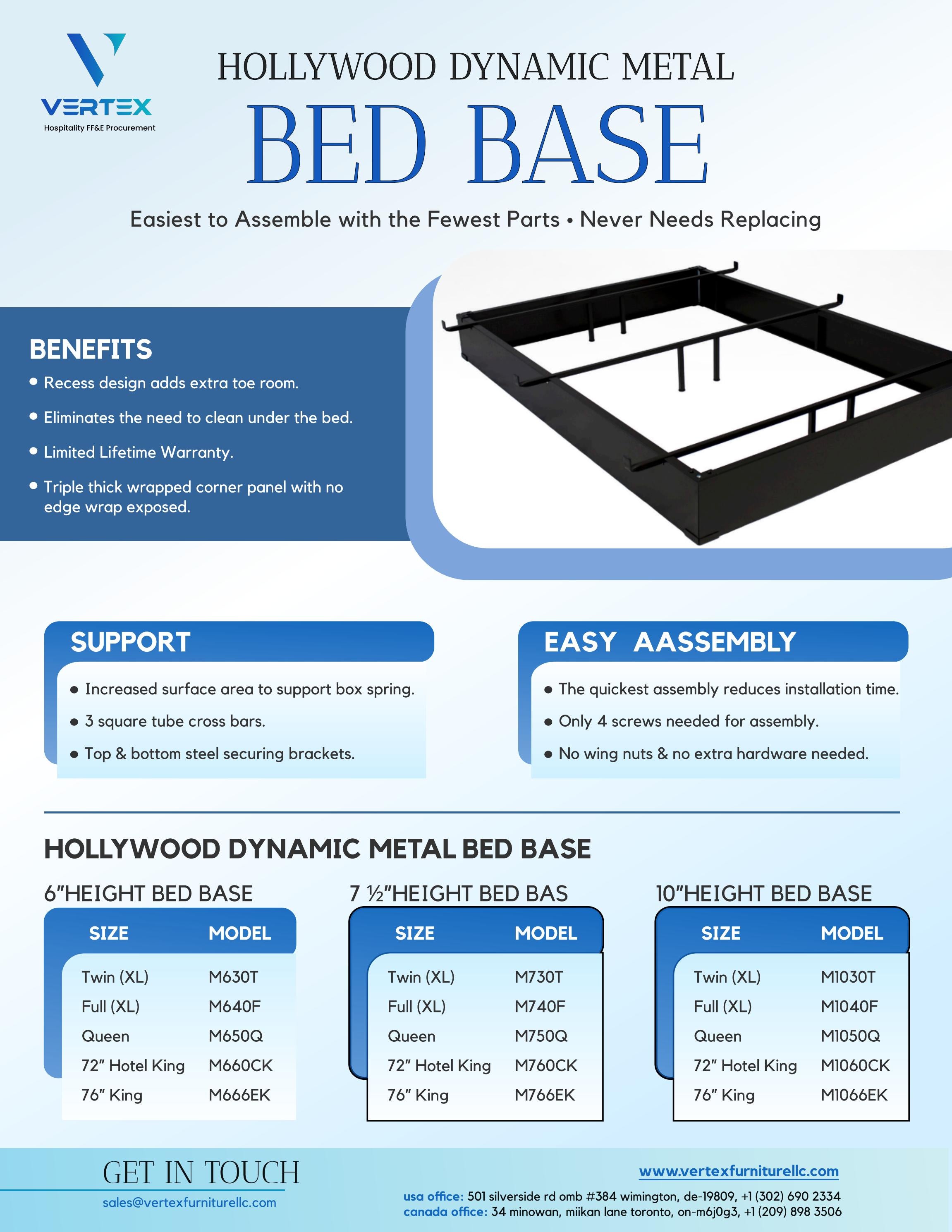 Hollywood Dynamic Metal Bed Base by Vertex Furniture - Issuu