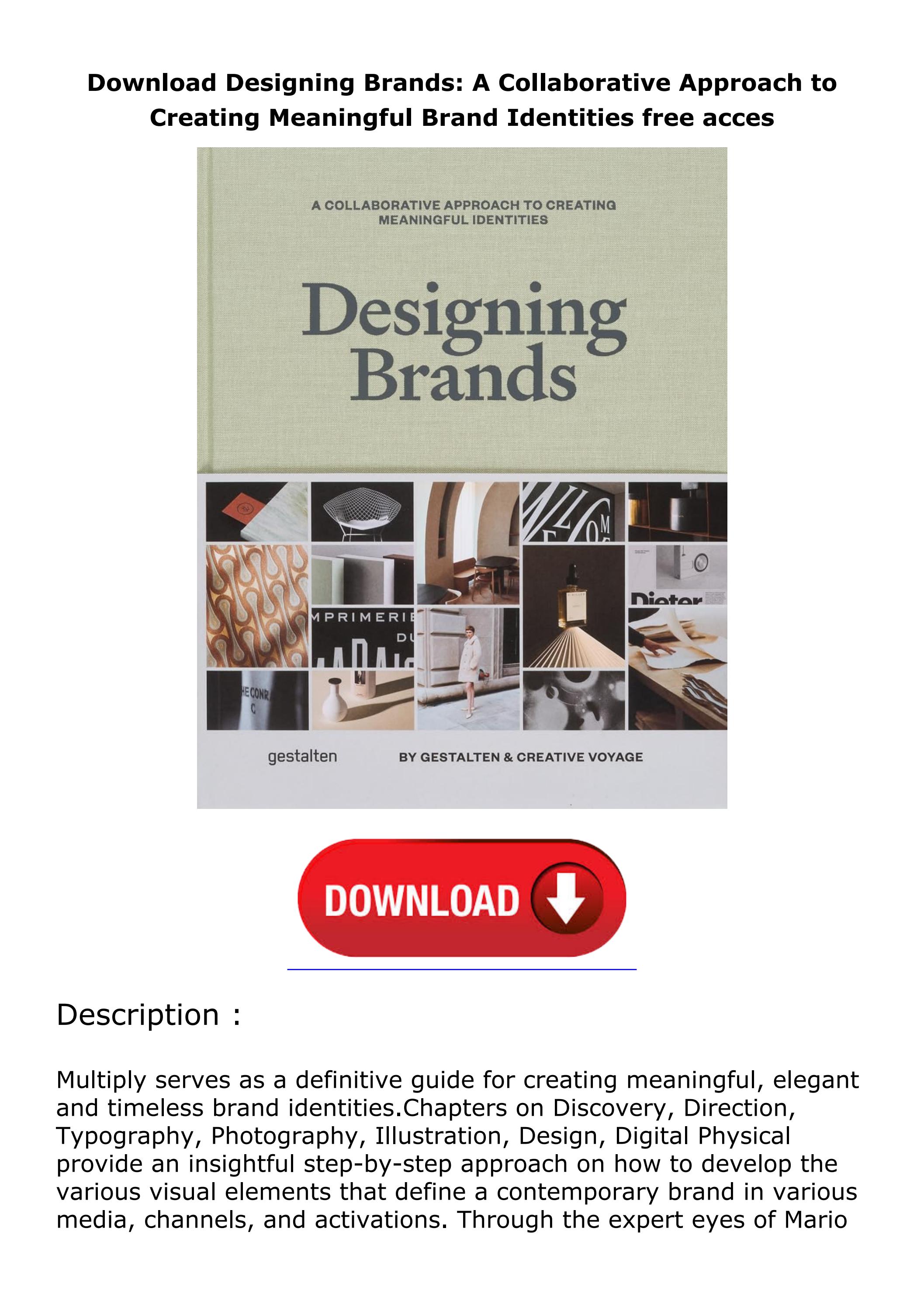 Download Designing Brands: A Collaborative Approach to Creating ...