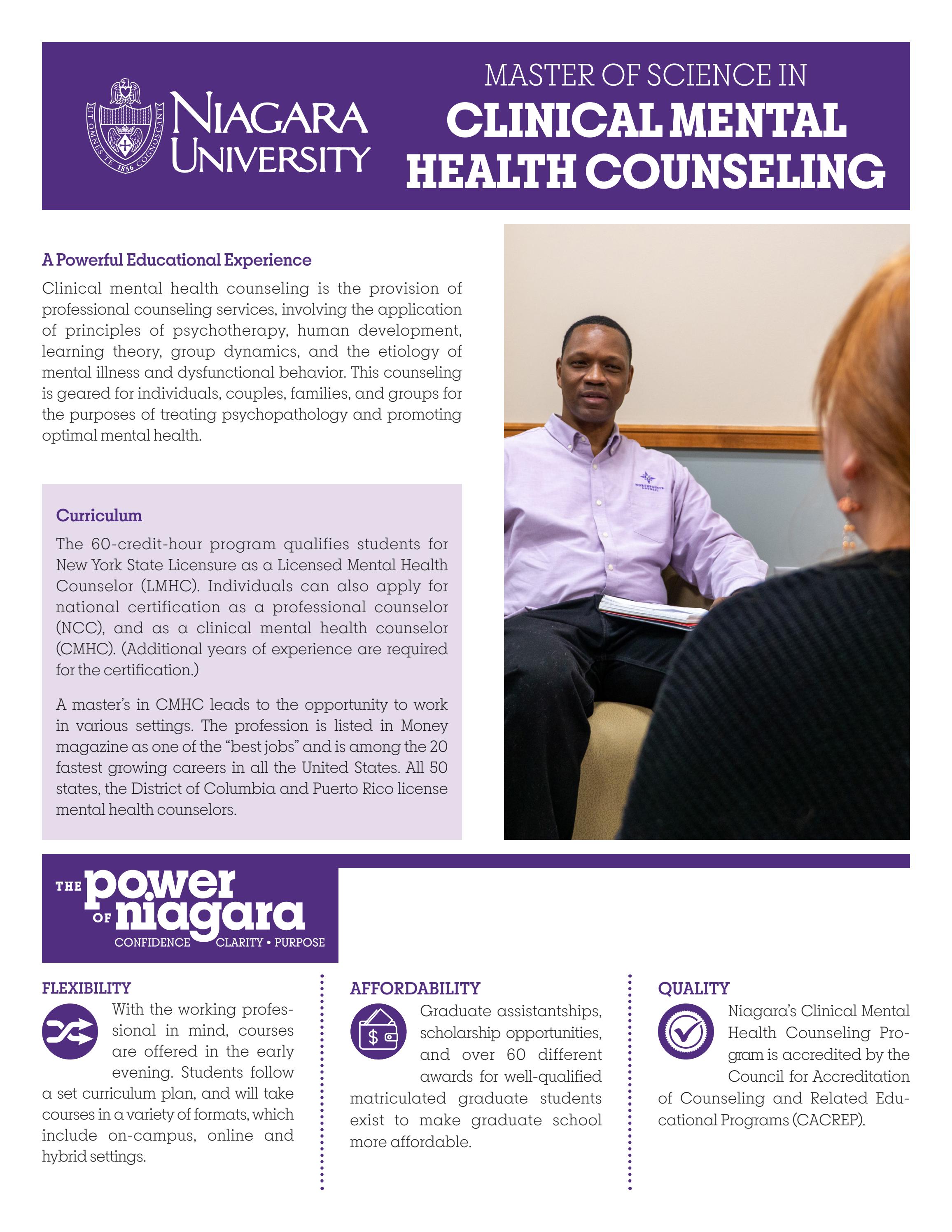 Clinical Mental Health Counseling (M.S.) by Niagara University - Issuu